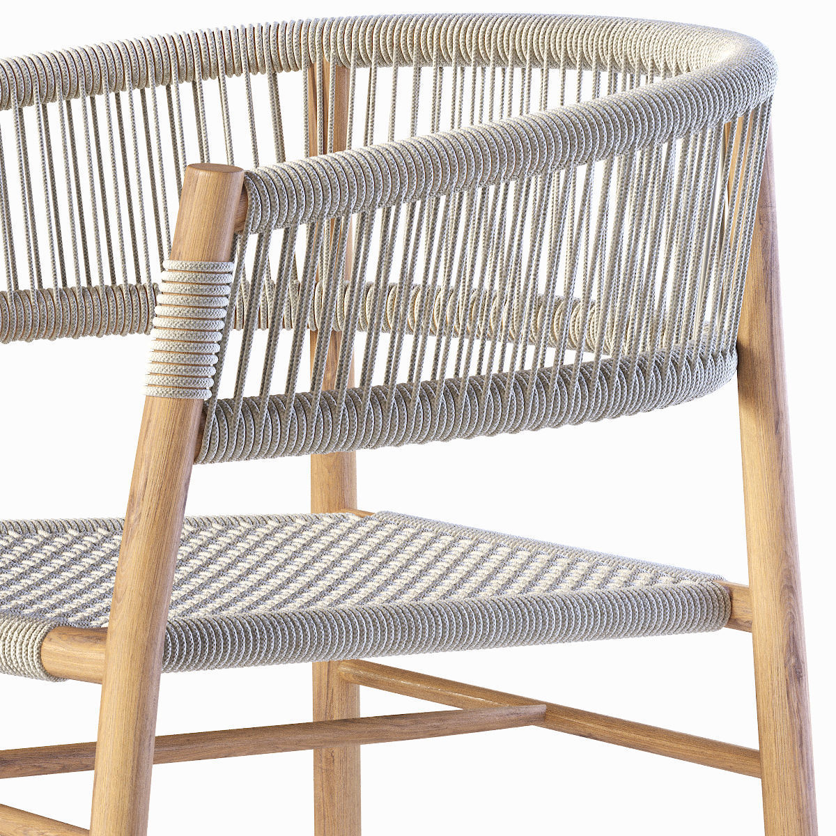 Ethimo Kilt Dining Armchair Teak and Rope 3D model | CGTrader