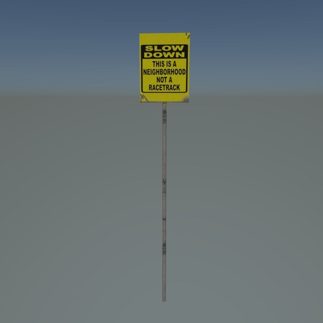 Slow down sign free VR / AR / low-poly 3D model | CGTrader