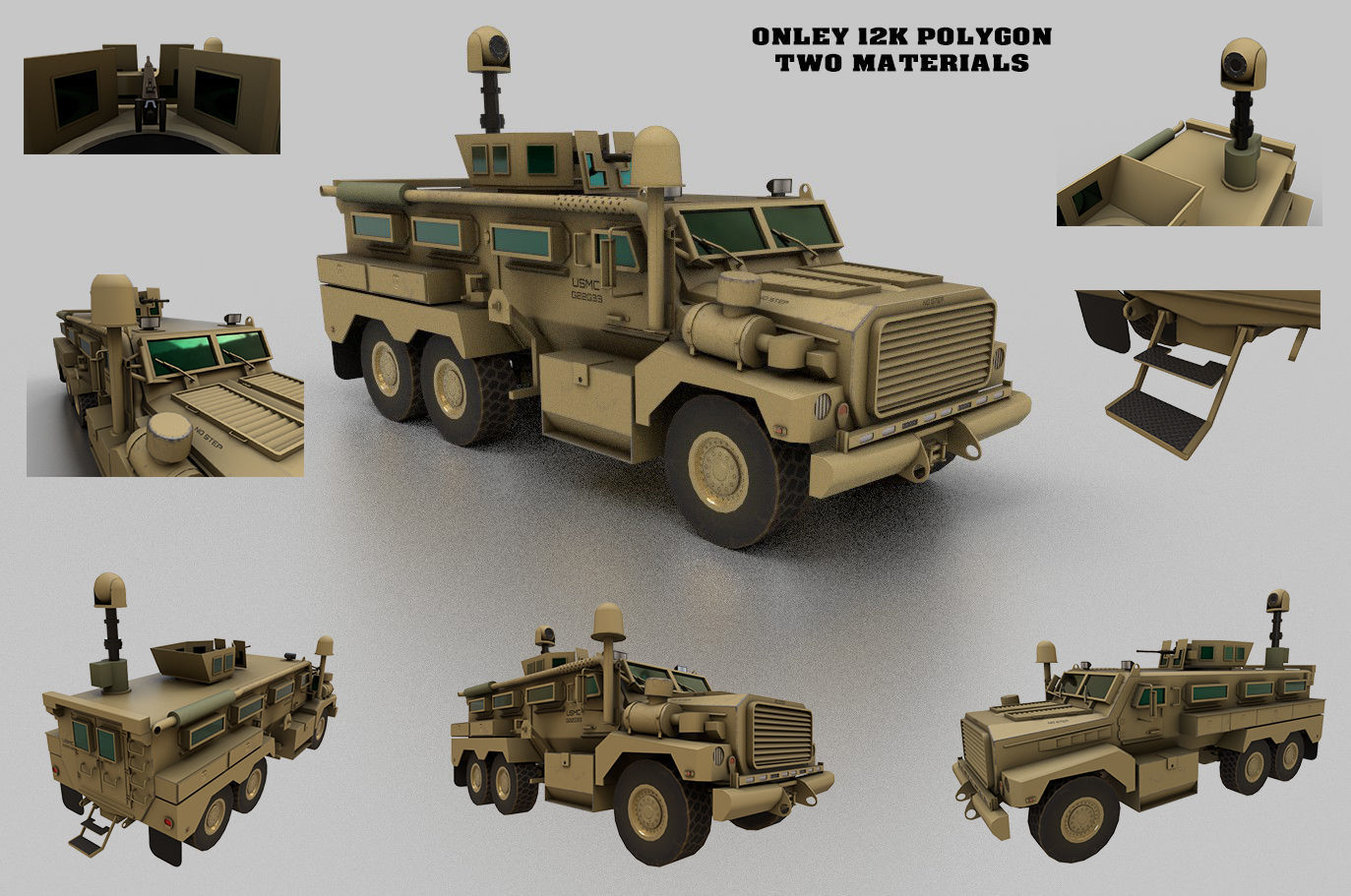 3D model Cougar 6x6 MRAP VR / AR / low-poly | CGTrader
