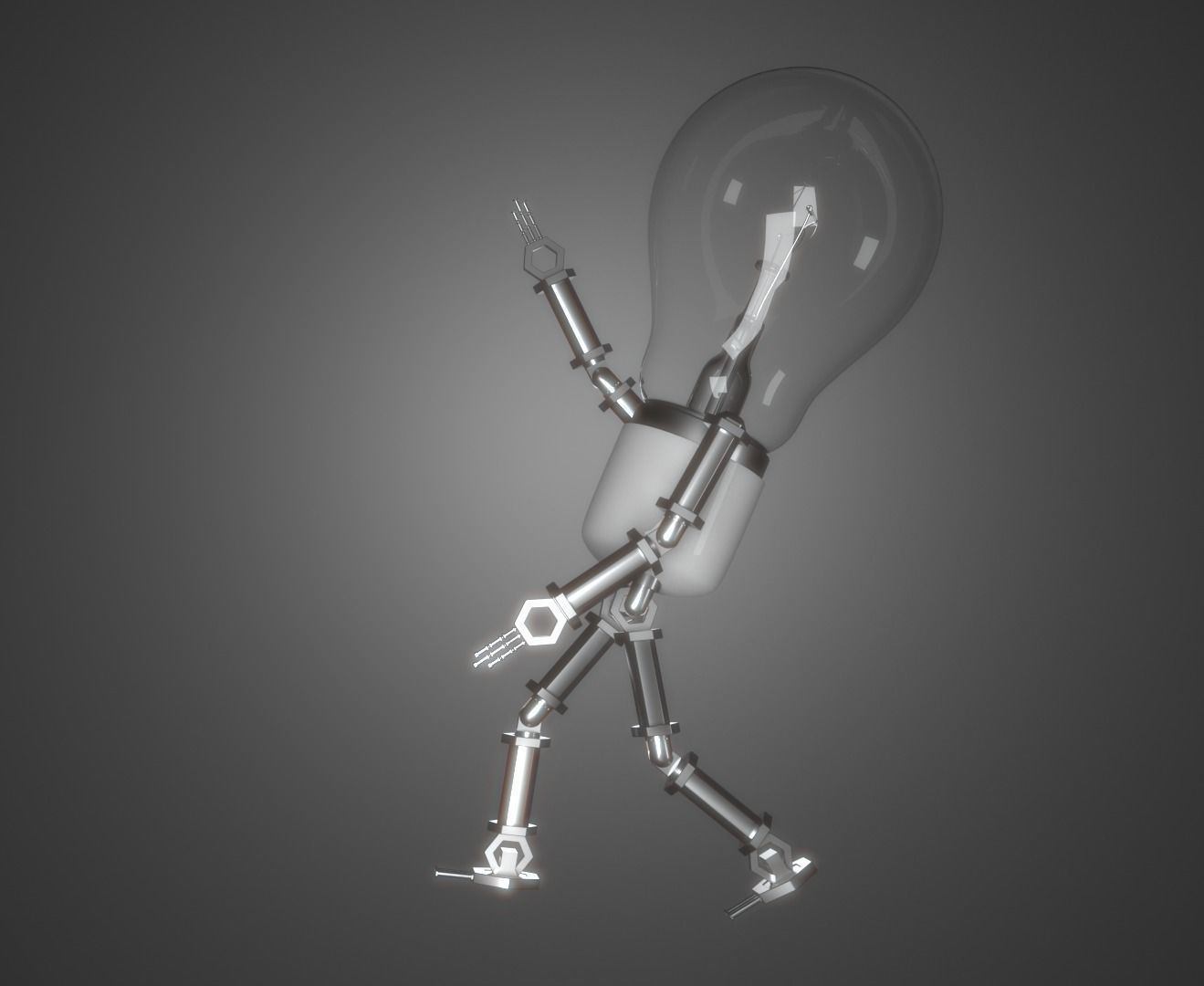 Light Bulb Robot Rigged 3D model rigged | CGTrader