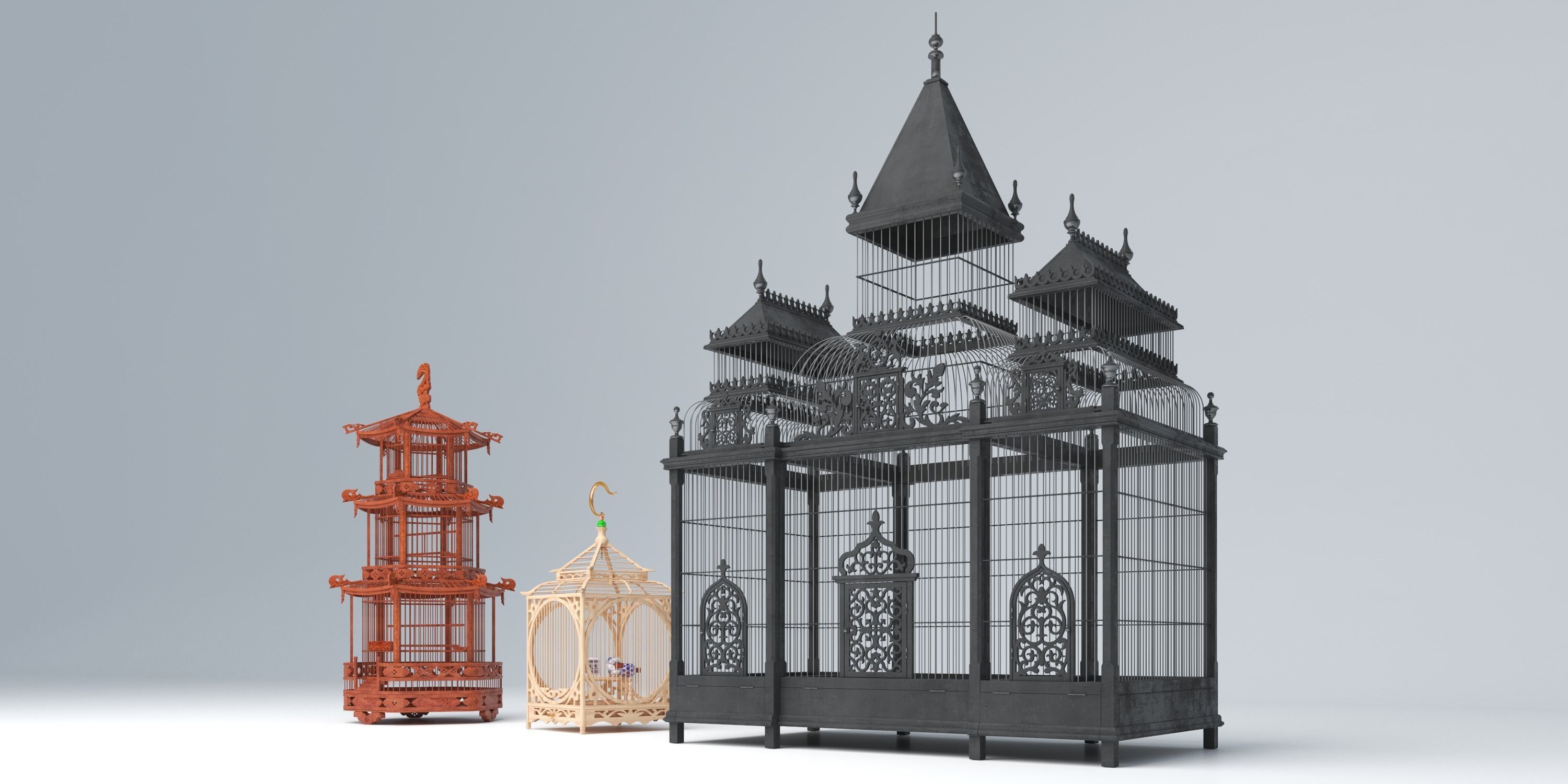 ANTIQUE BIRD CAGE 3D model | CGTrader