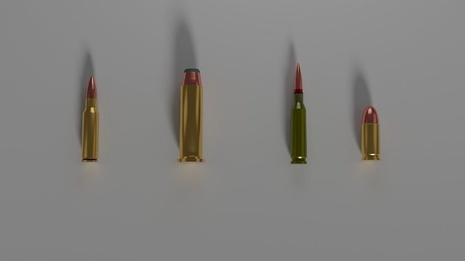 3D model Bullets four VR / AR / low-poly | CGTrader