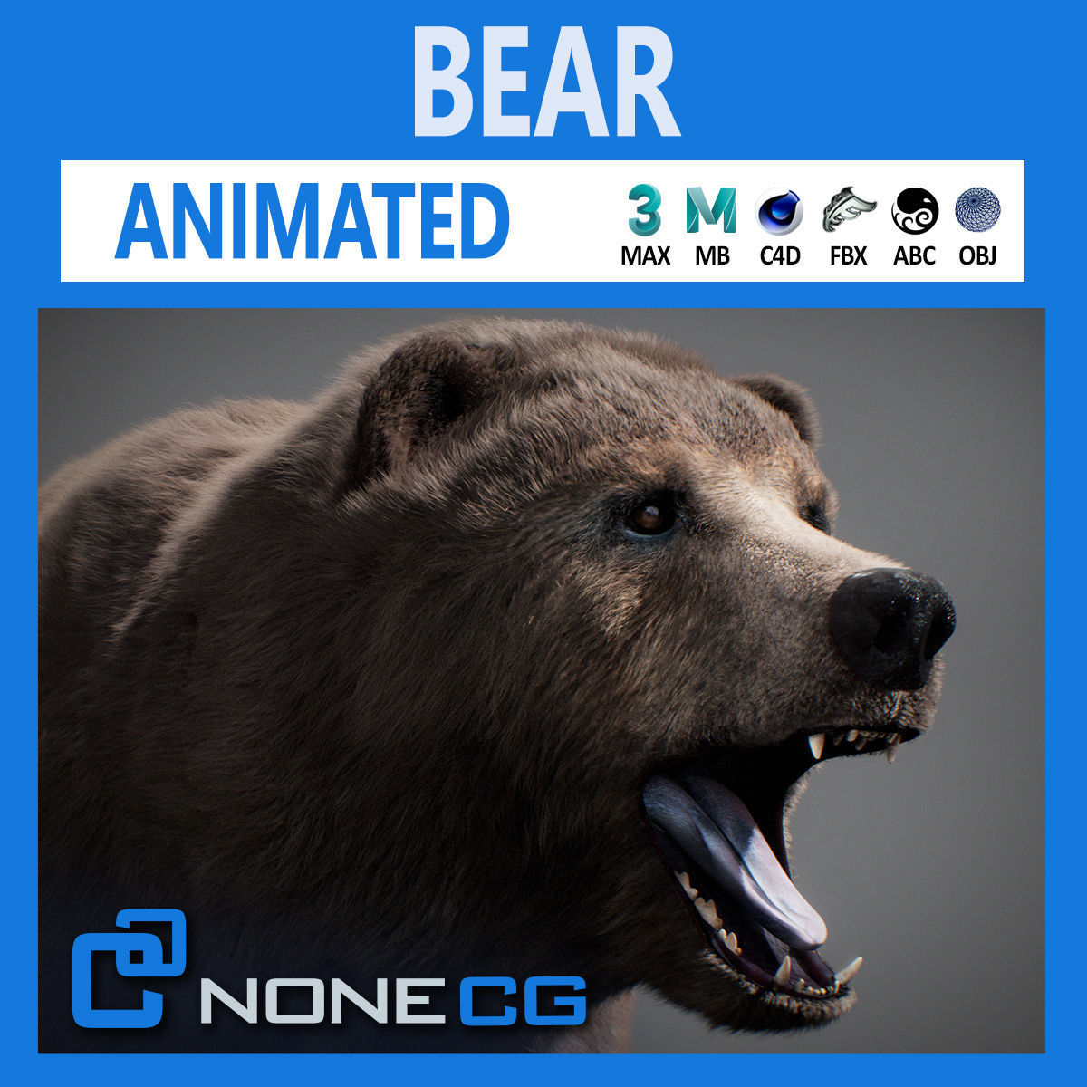 Animated Bear 3D model animated rigged | CGTrader