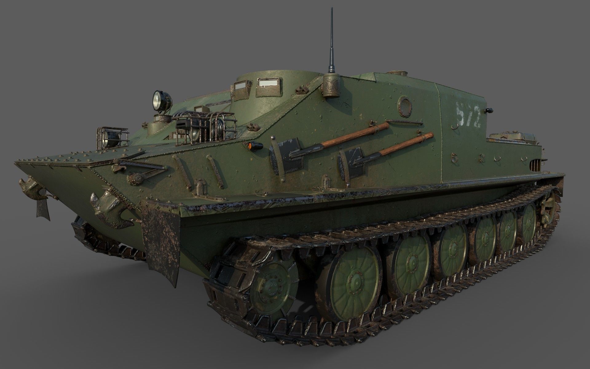 BTR-50 british armoured tank 3D model | CGTrader