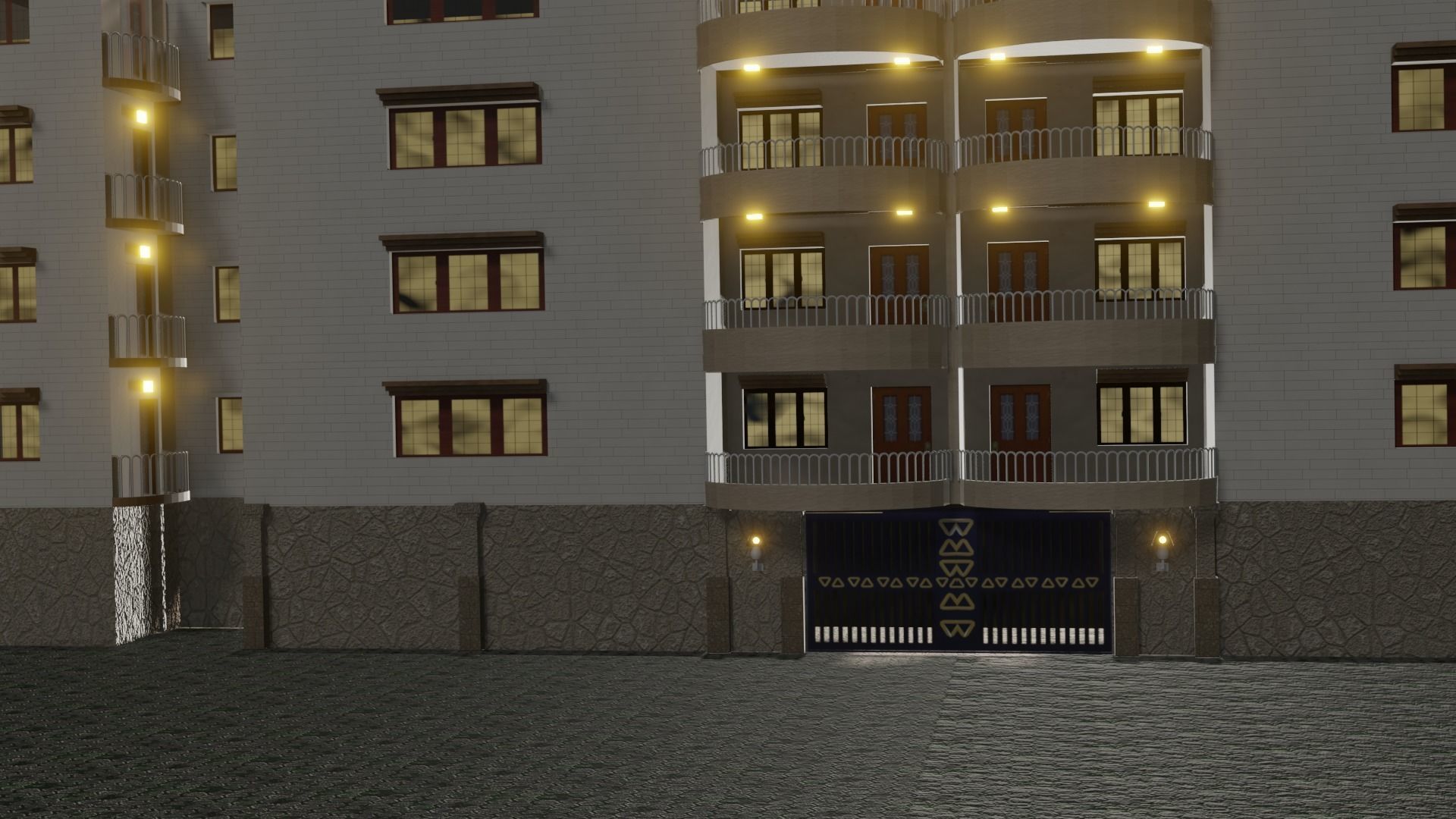 Apartments Low Poly apartment building free VR / AR / low-poly 3D model ...