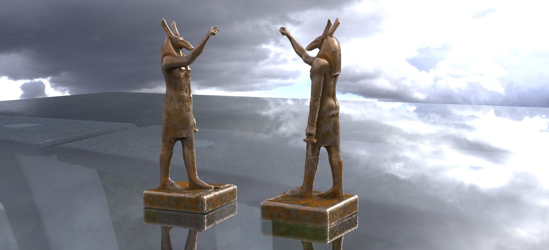 Statue of Set Egyptian god 3D model | CGTrader