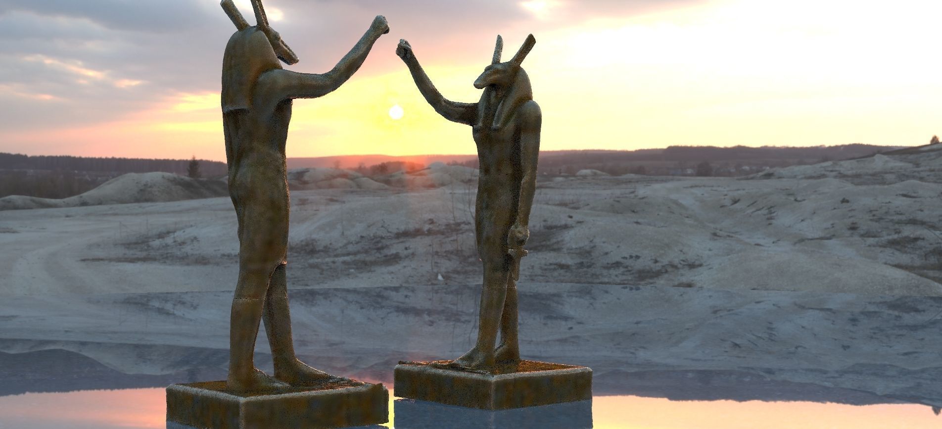 Statue of Set Egyptian god 3D model | CGTrader