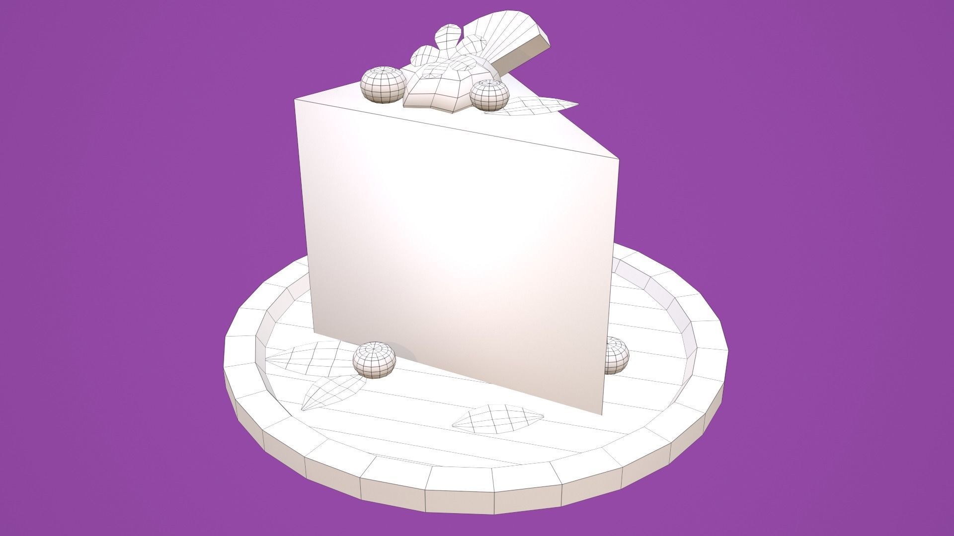 3D model Lemon Blueberry Cheesecake Cake VR / AR / low-poly | CGTrader