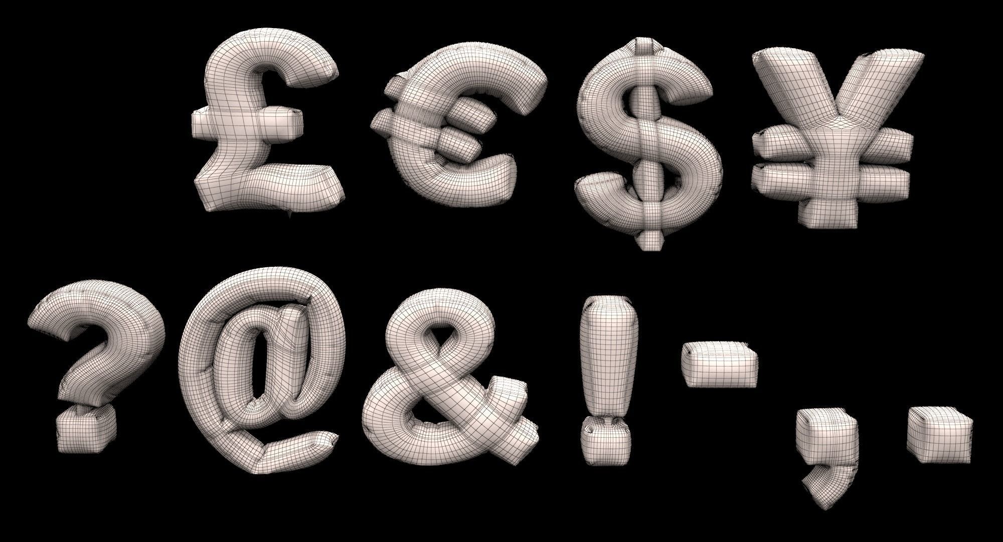 Animated Inflate Alphabet Balloons 3D model animated | CGTrader