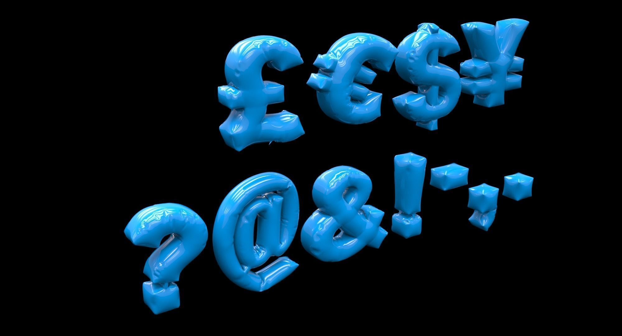 Animated Inflate Alphabet Balloons 3D model animated | CGTrader