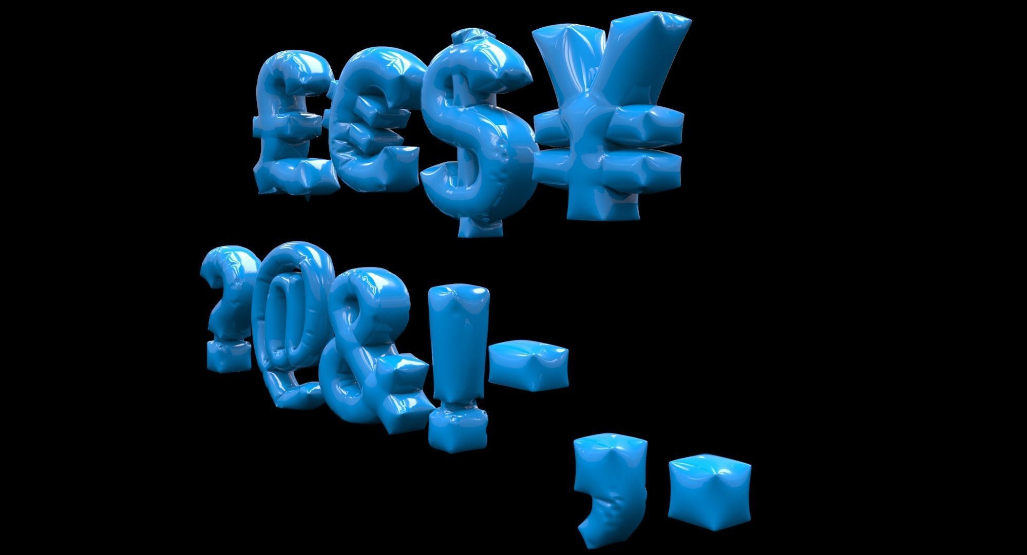 Animated Inflate Alphabet Balloons 3D model animated | CGTrader