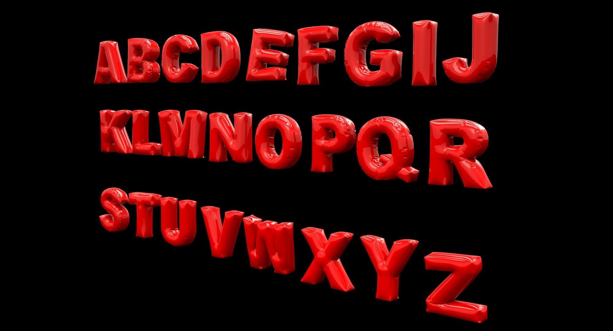 Animated Inflate Alphabet Balloons 3D model animated | CGTrader
