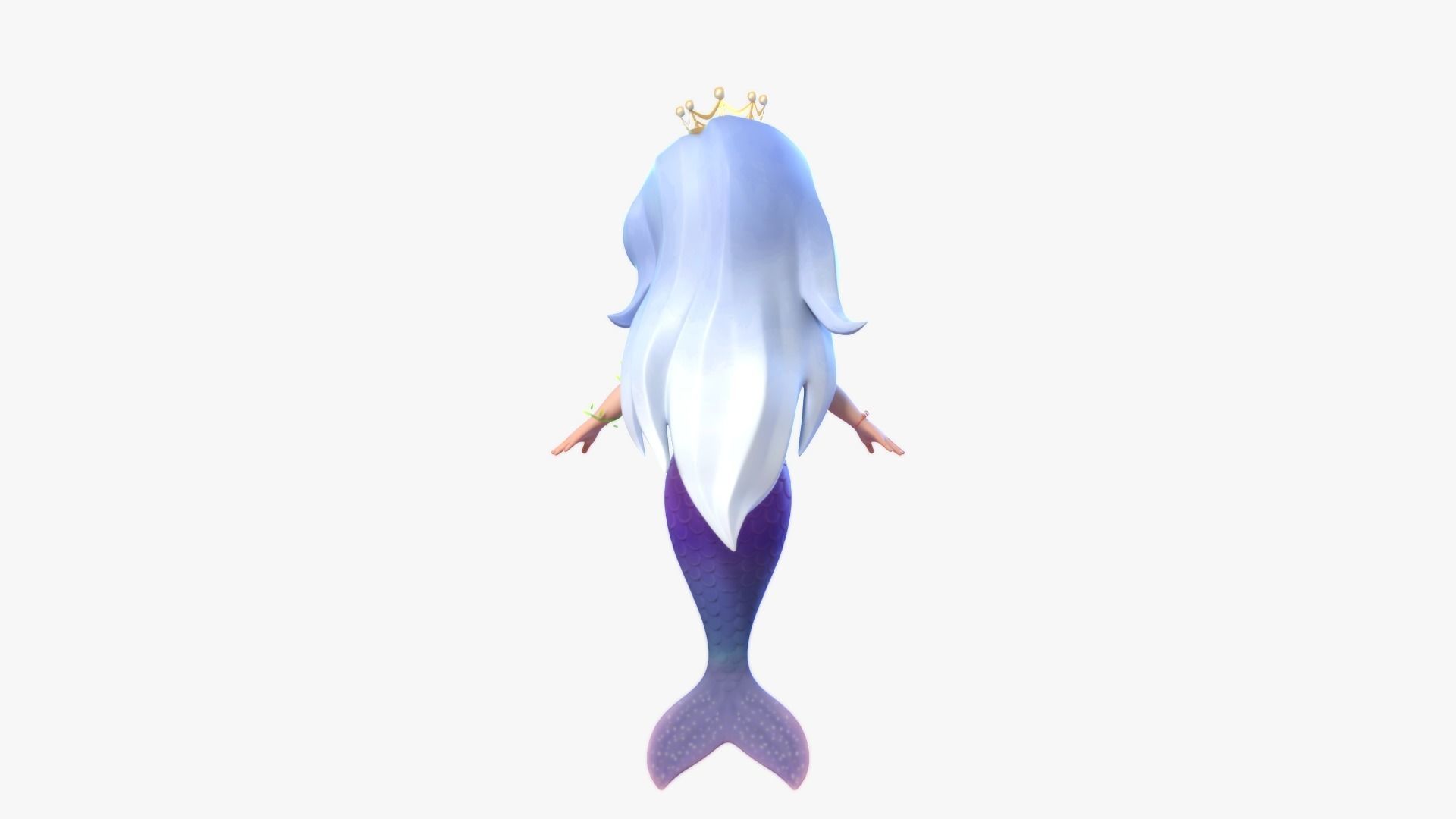 cartoon mermaid sea-maid girl cutey 3D model | CGTrader