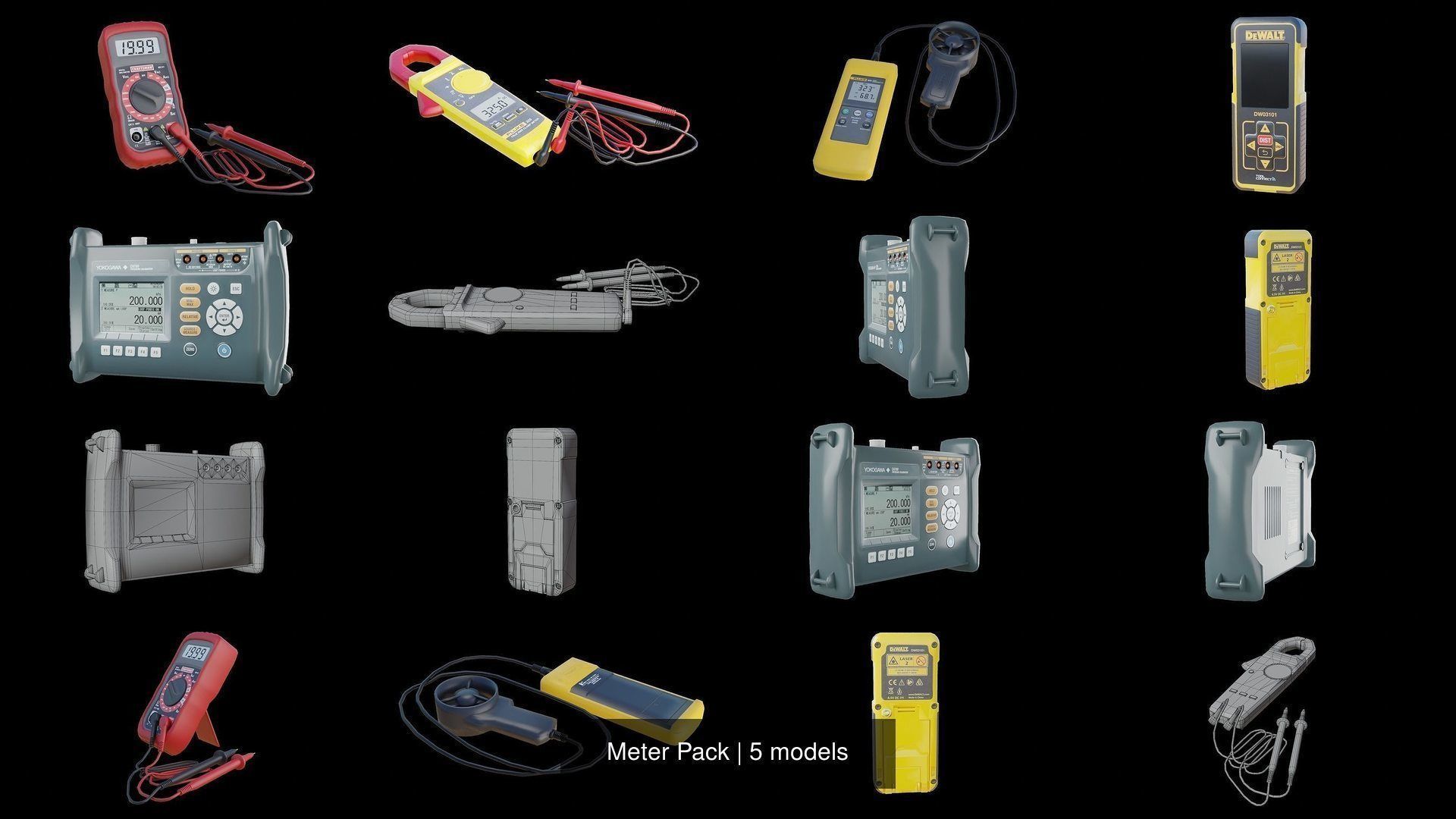 3D Model Collection Meter Pack VR / AR / low-poly | CGTrader