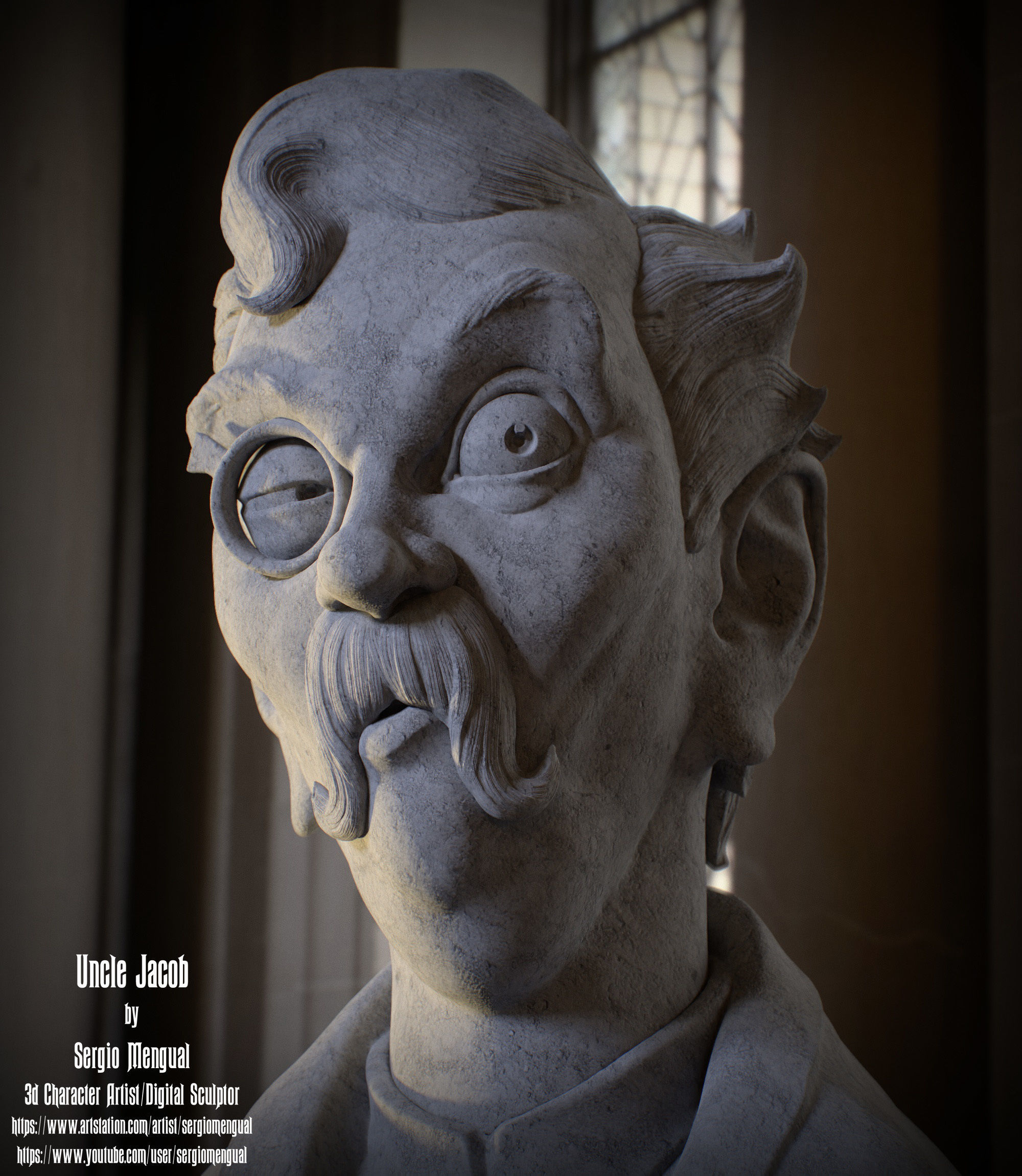 Haunted Mansion Uncle Jacob 3D Printable Bust DELUXE VERSION 3D model ...