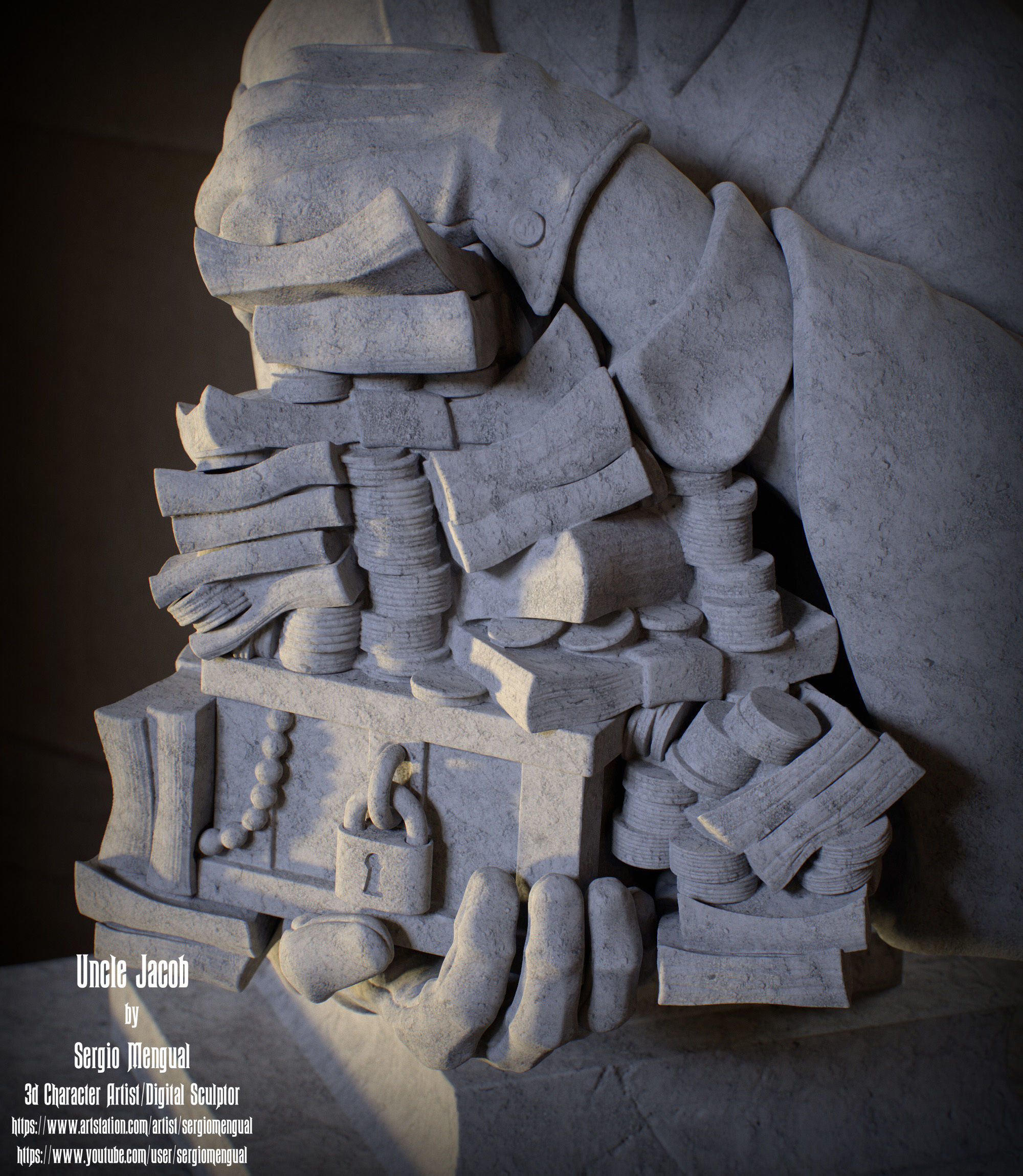 Haunted Mansion Uncle Jacob 3D Printable Bust DELUXE VERSION 3D model ...