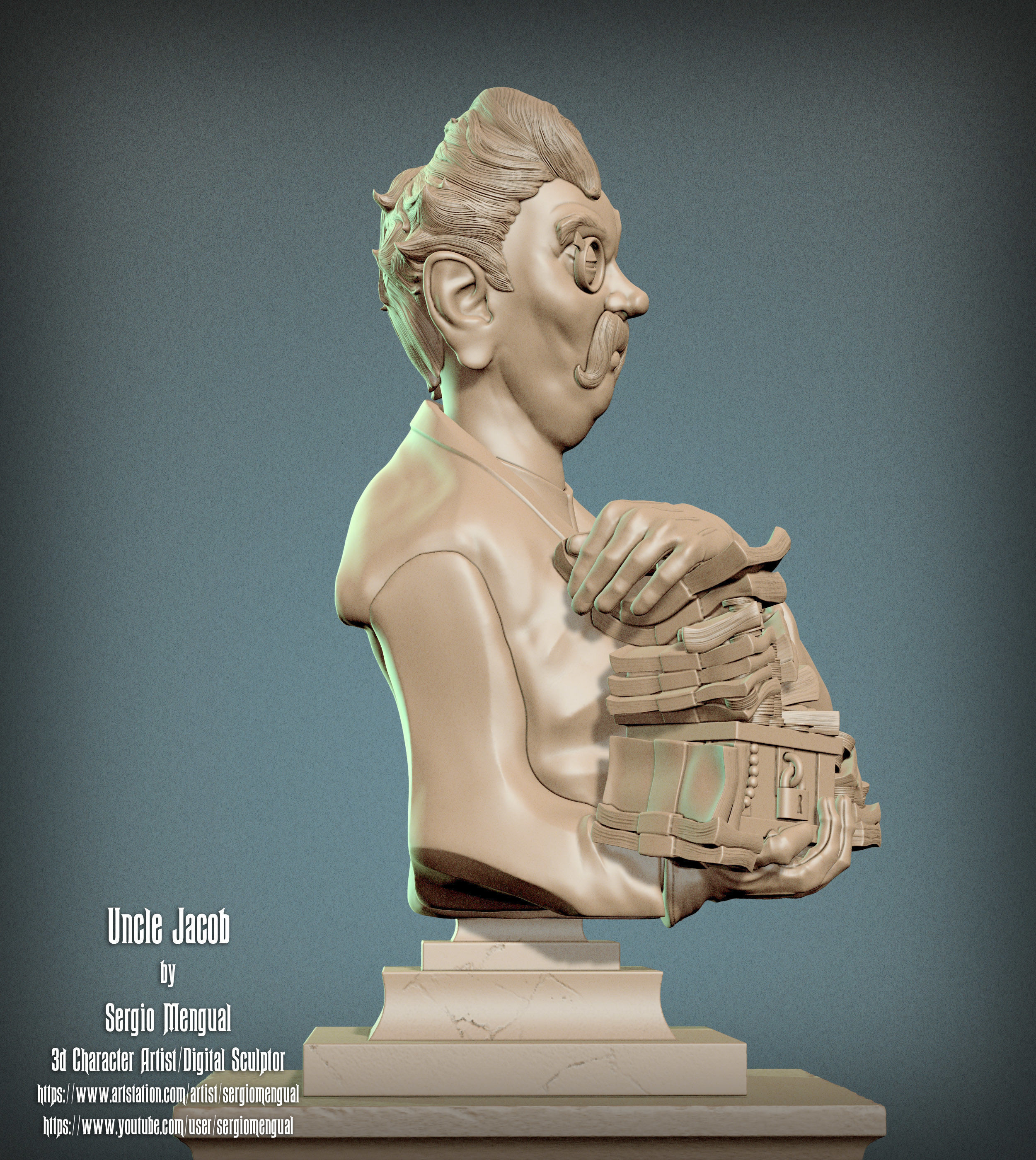 Haunted Mansion Uncle Jacob 3D Printable Bust DELUXE VERSION 3D model ...