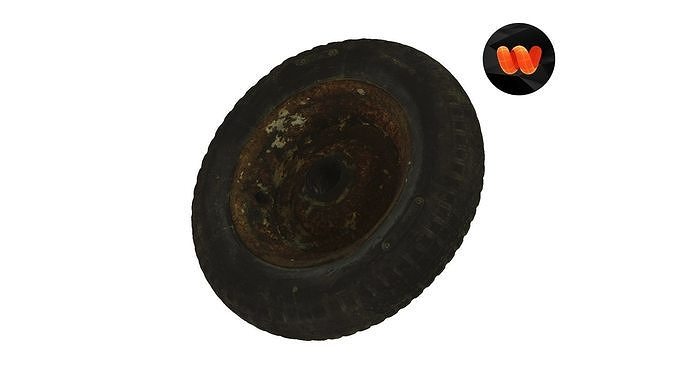 Wheelbarrow Rusty Wheel Raw Scanned 3D model | CGTrader