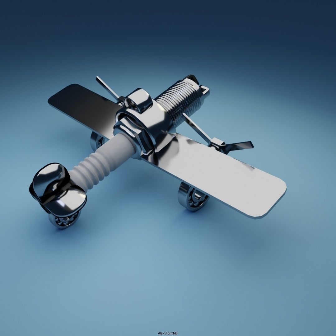 Candle plane 3D model 3D printable | CGTrader