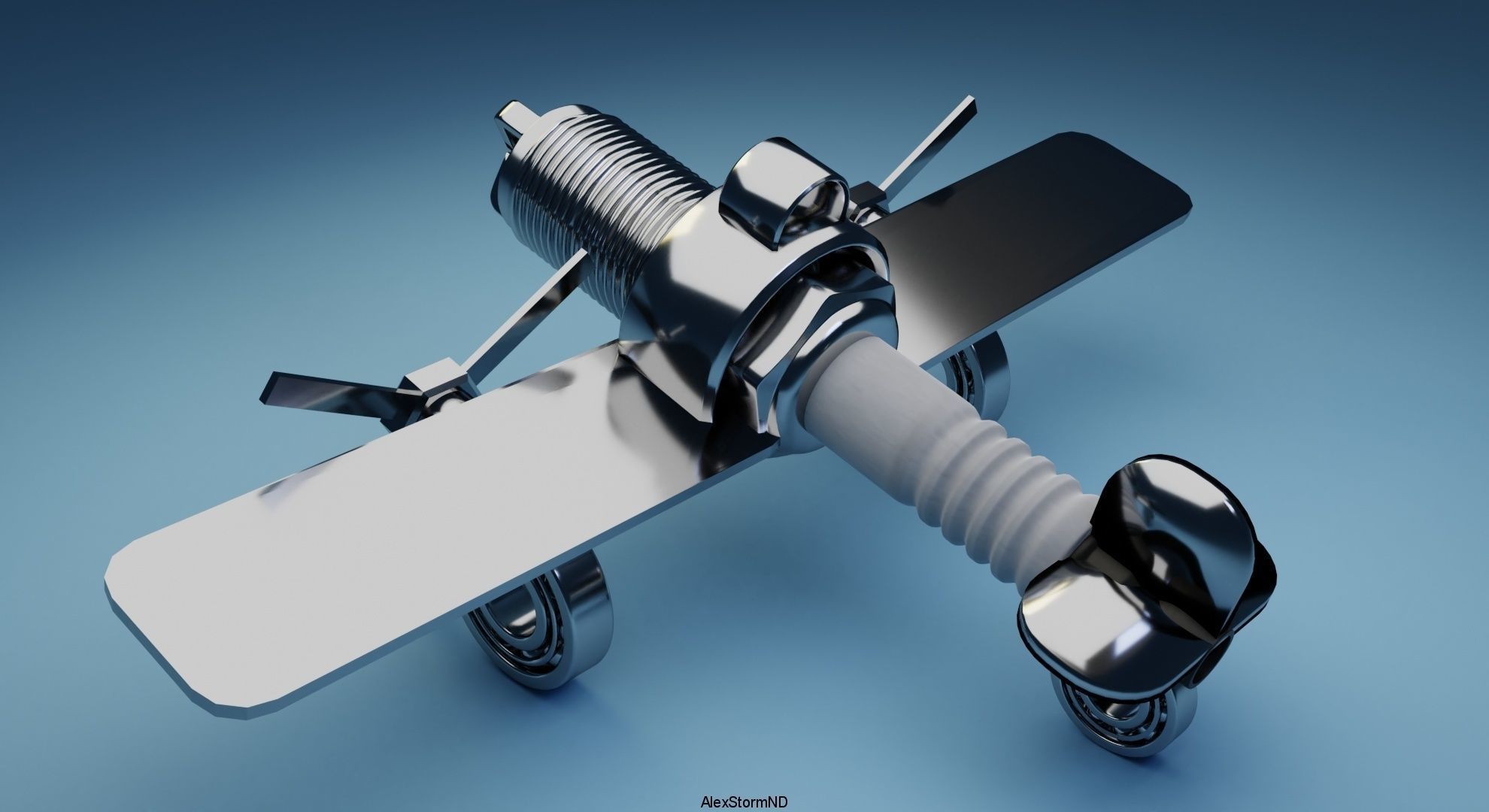 Candle plane 3D model 3D printable | CGTrader