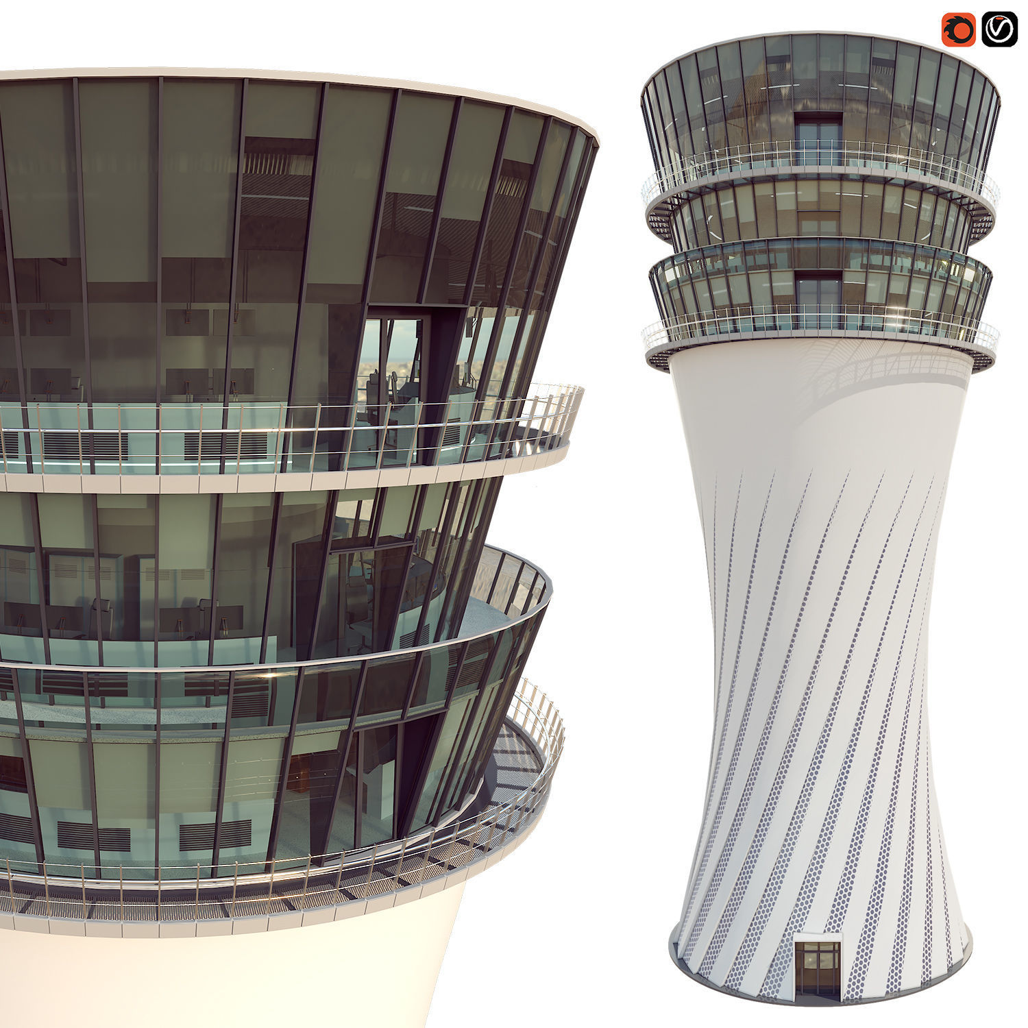 Air traffic control tower 3D model | CGTrader