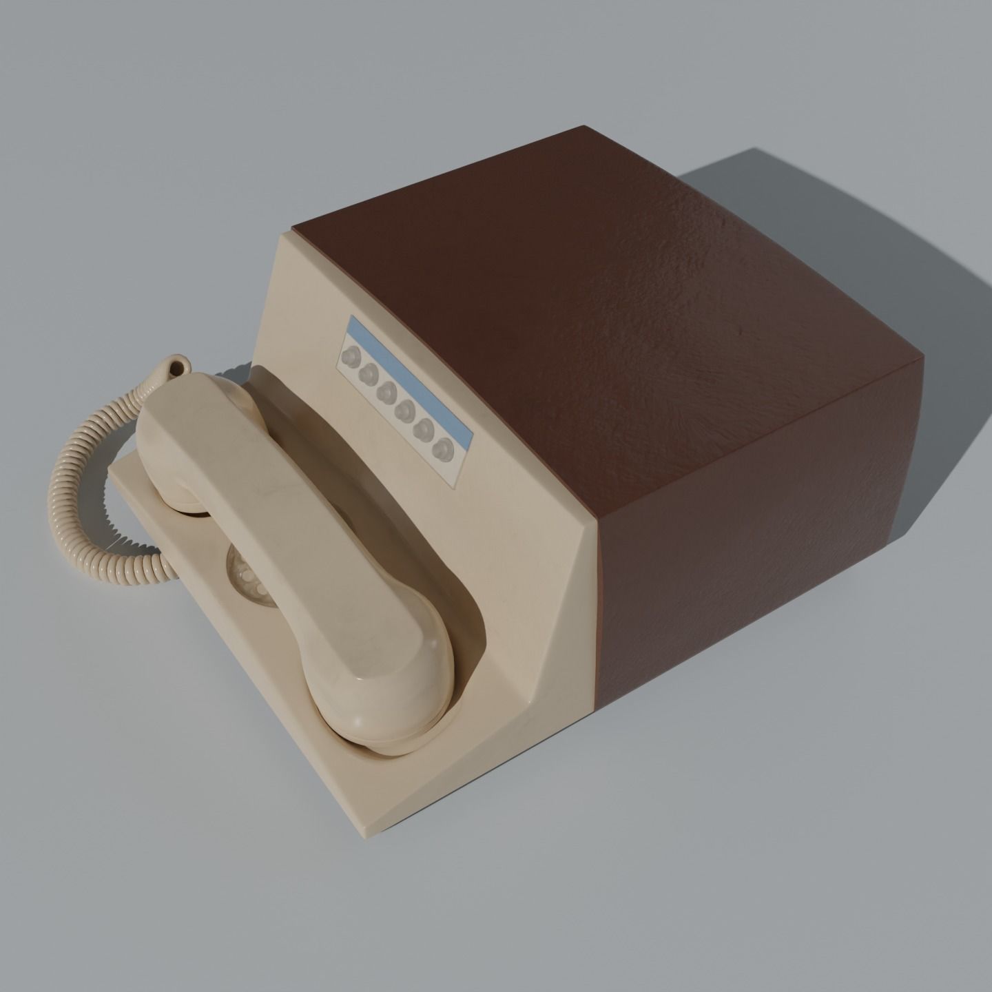 Retro Office Phone with Curly Cord 3D model | CGTrader