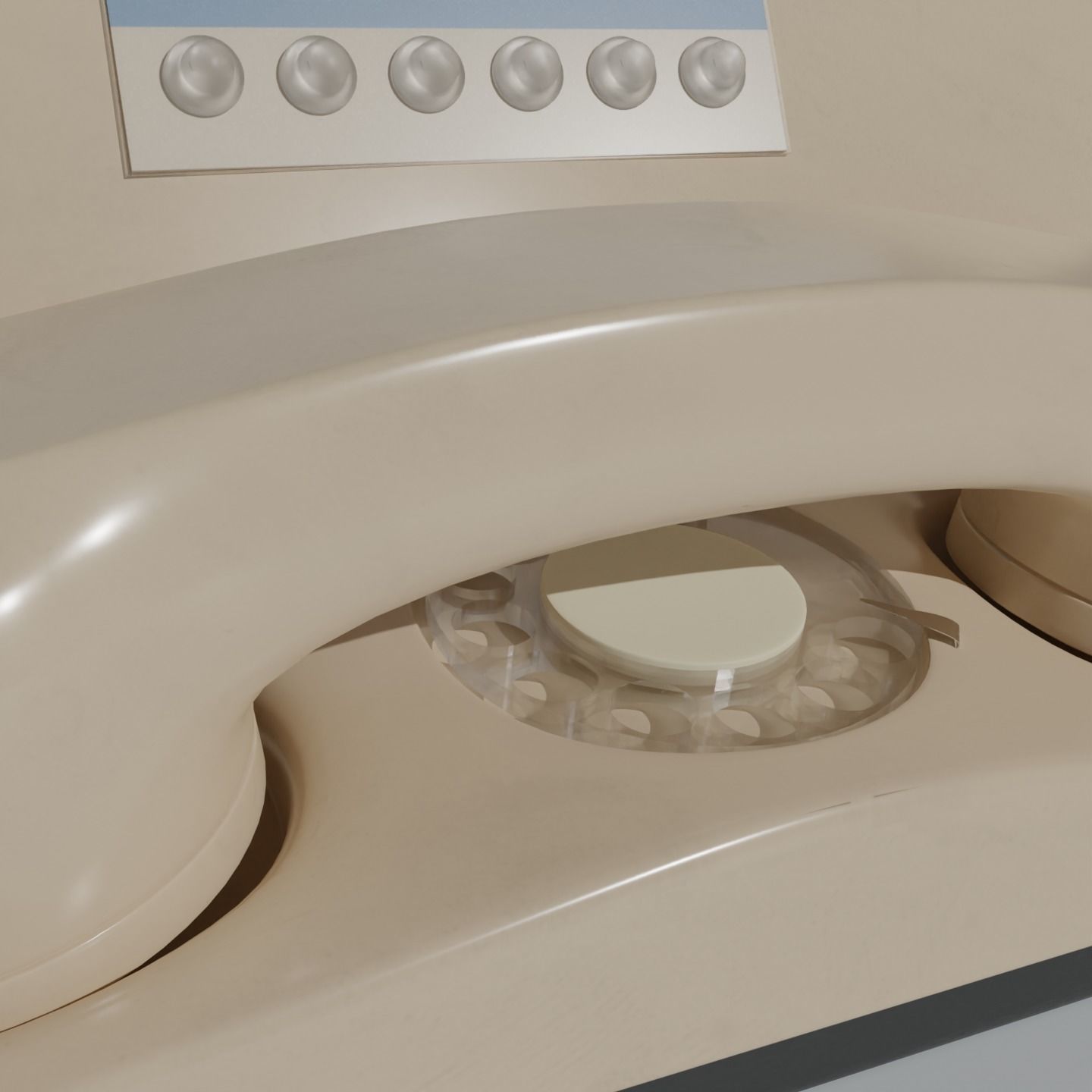 Retro Office Phone with Curly Cord 3D model | CGTrader