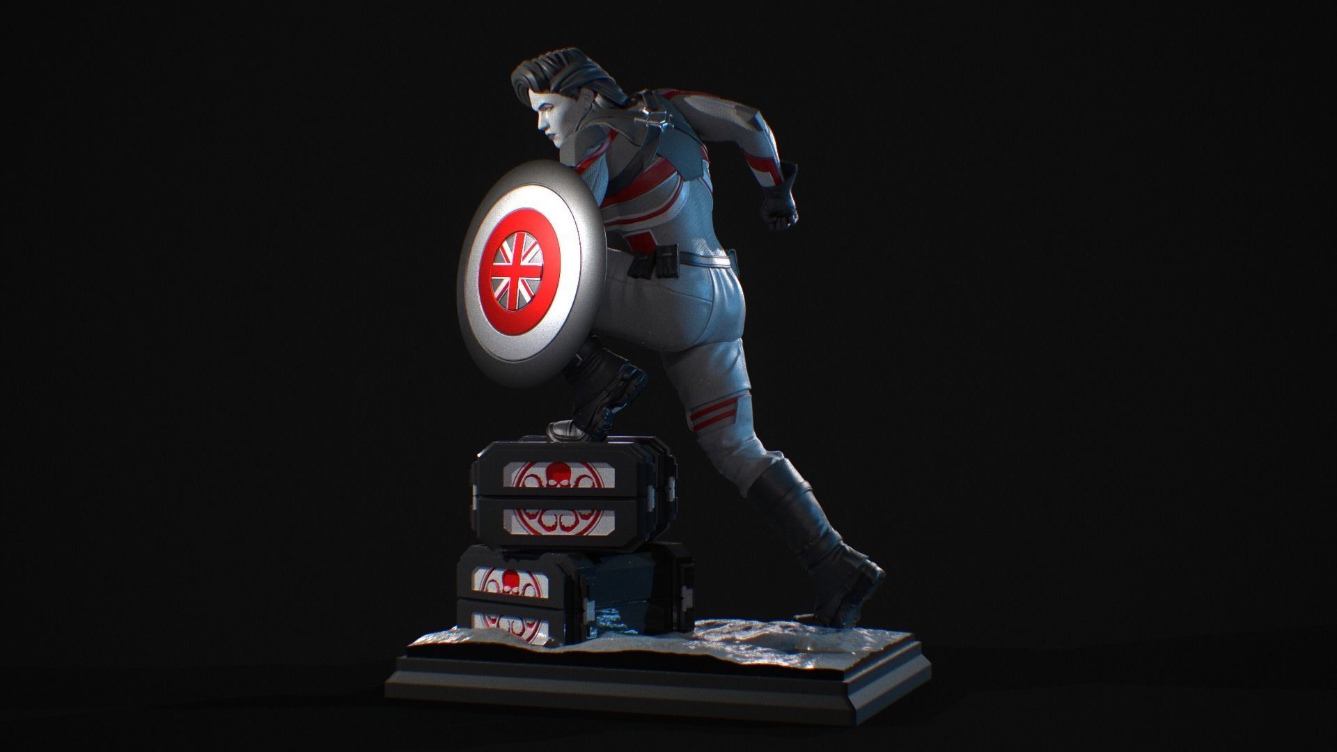 Captain Carter statue 3D model 3D printable | CGTrader