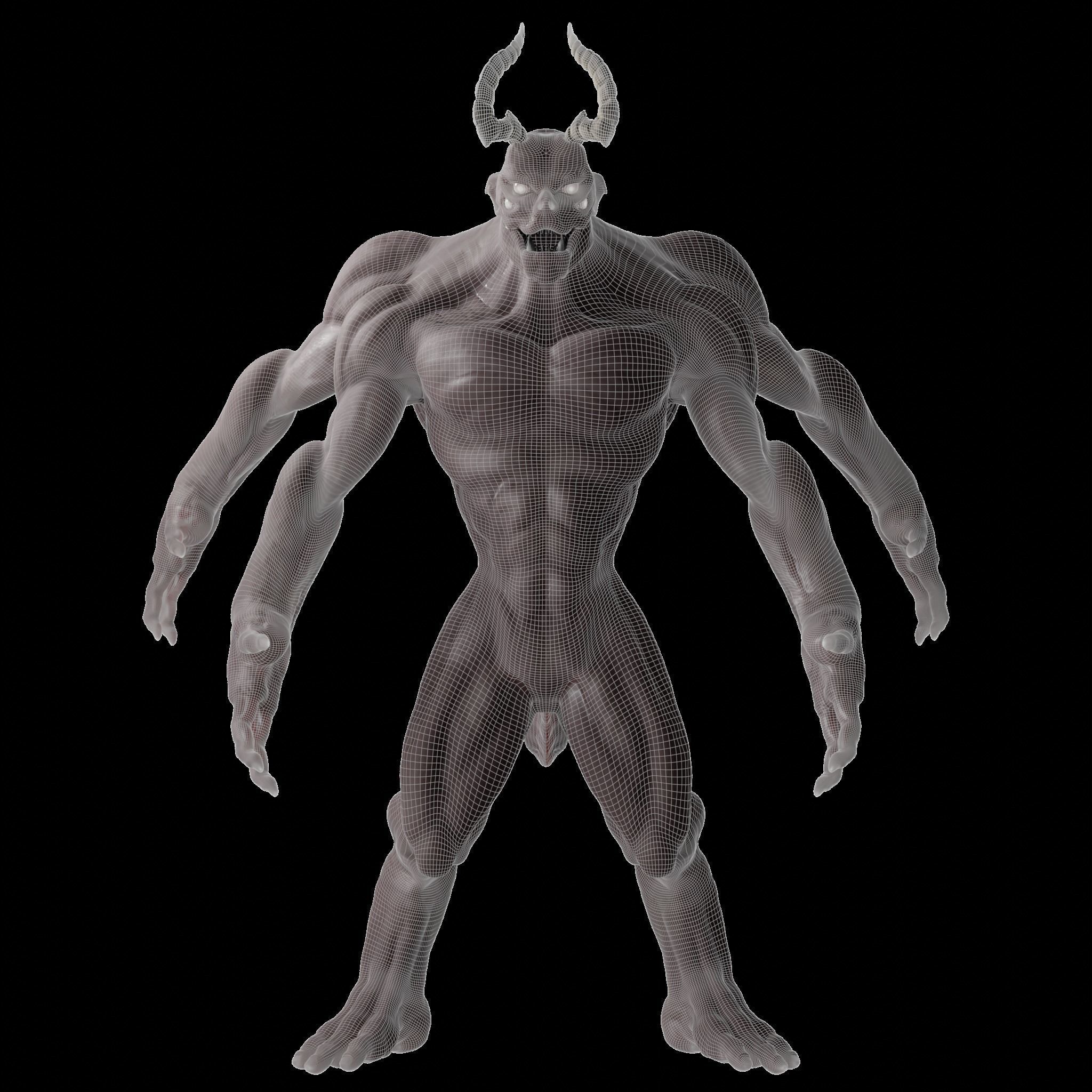 4-armed creature 3D model | CGTrader