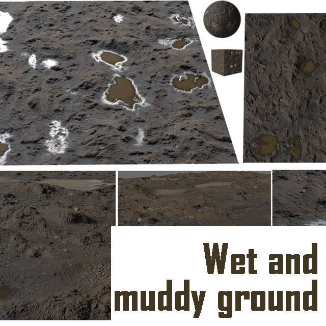 Wet and muddy ground materia Texture | CGTrader