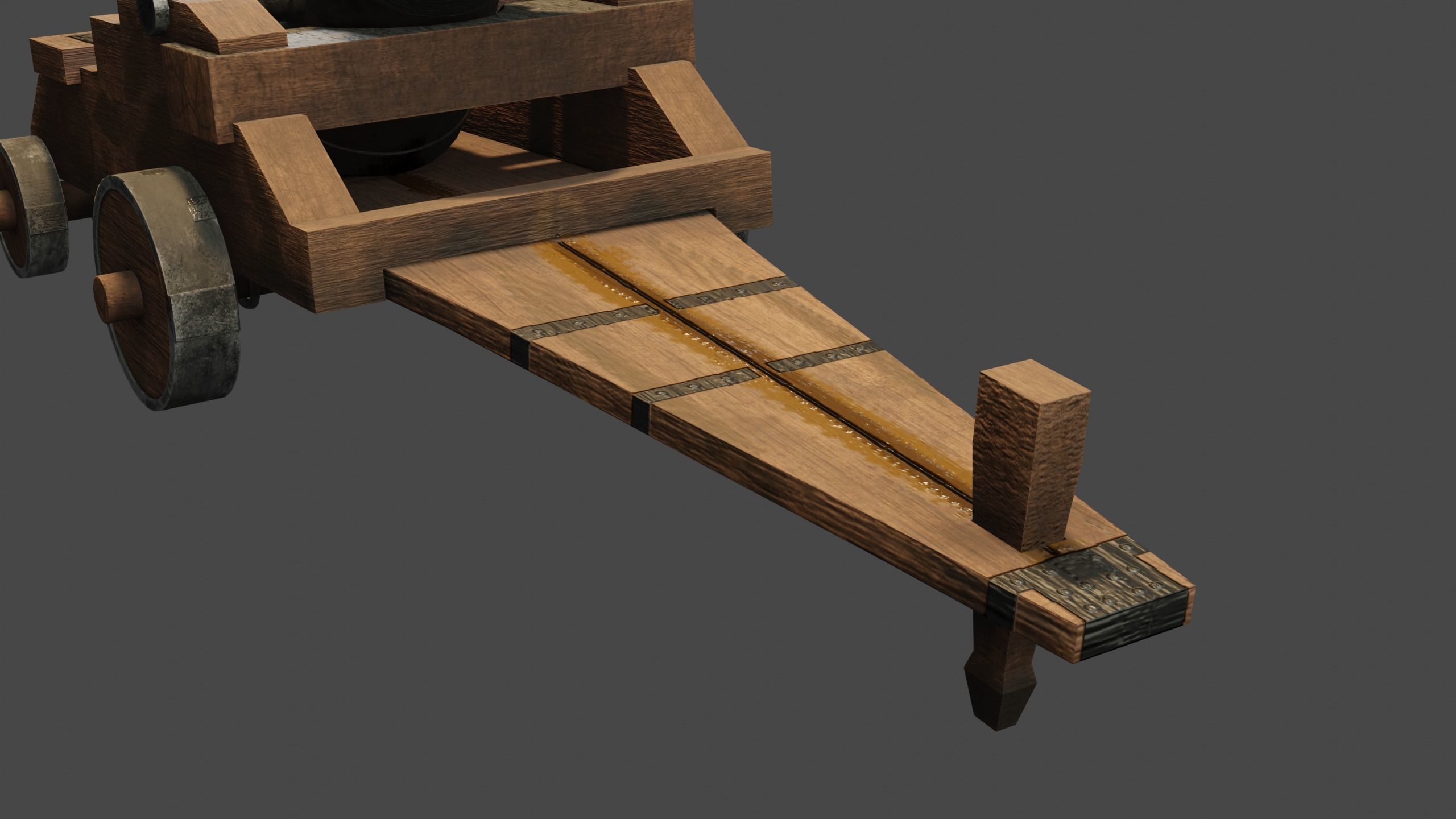 3D model Stylized Mortar Weapon Wood 4k Textures PBR Low-poly game ...