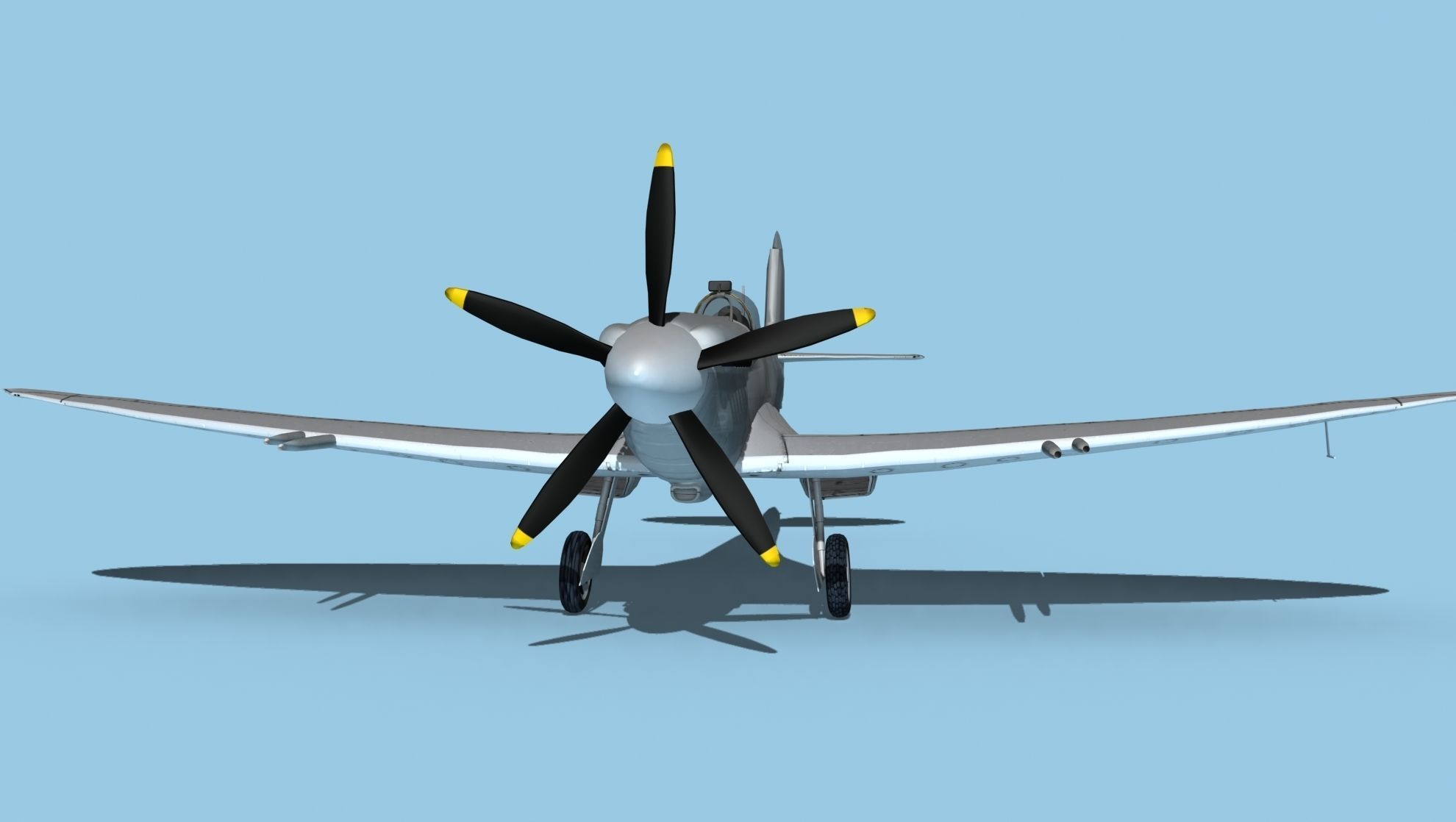 Supermarine Spitfire MK XIVe V00 3D model animated rigged | CGTrader