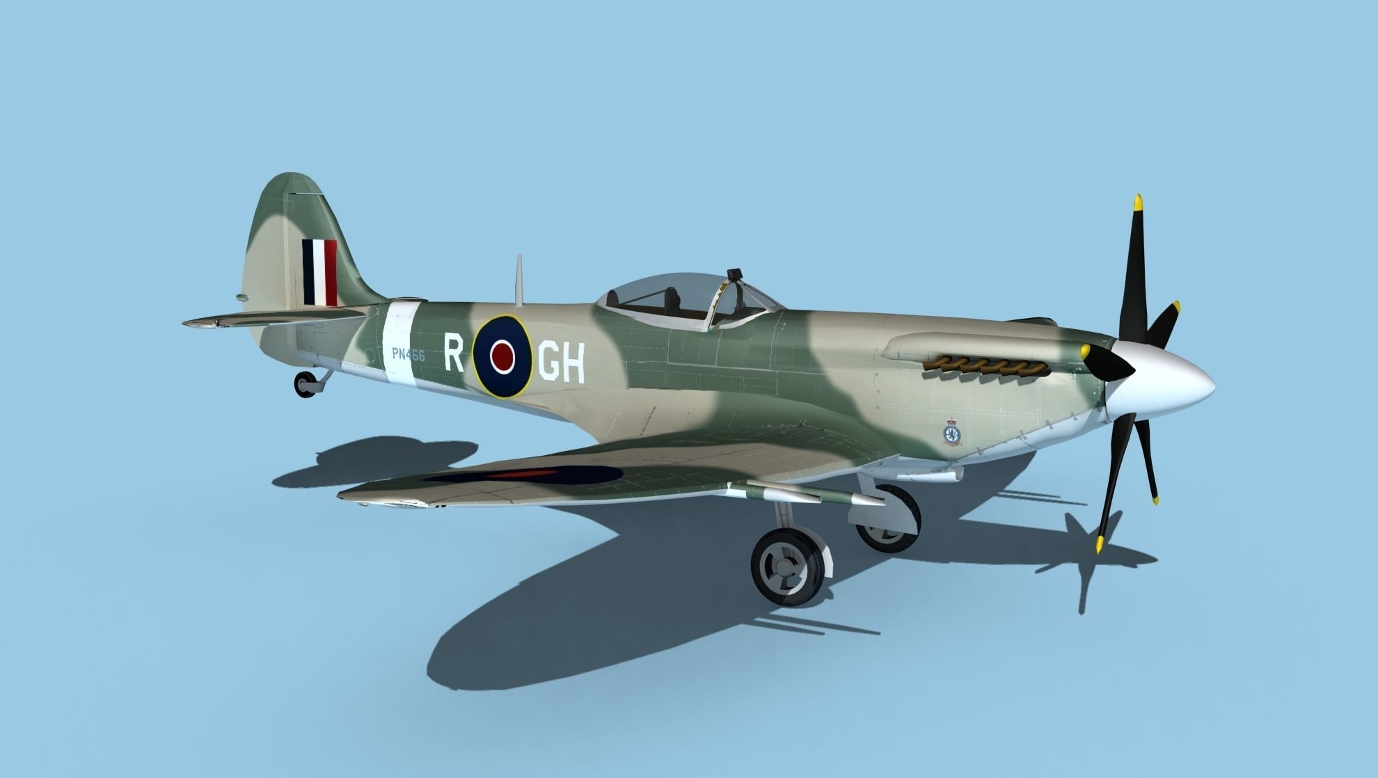 Supermarine Spitfire MK XIVe V02 3D model animated rigged | CGTrader