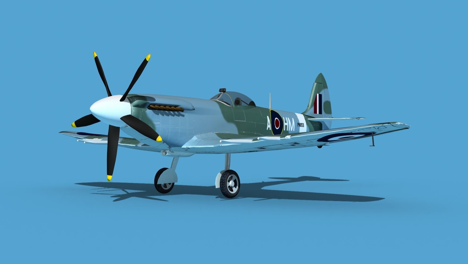 Supermarine Spitfire Mk XVIII V01 3D model animated rigged | CGTrader