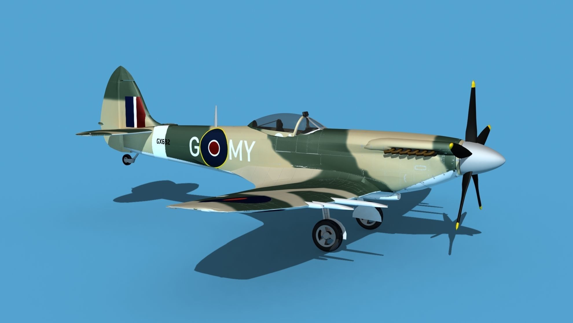 Supermarine Spitfire Mk XVIII V06 3D model animated rigged | CGTrader