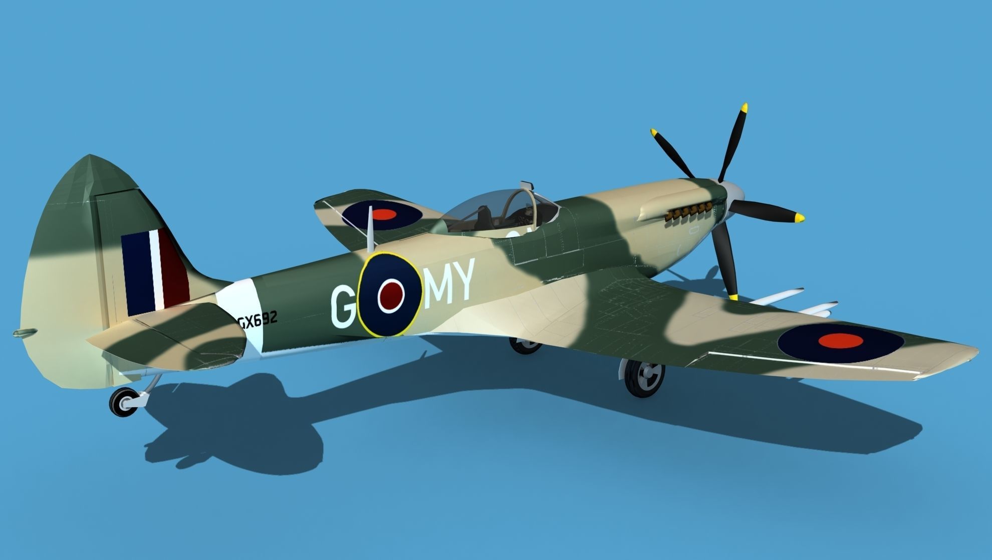 Supermarine Spitfire Mk XVIII V06 3D model animated rigged | CGTrader