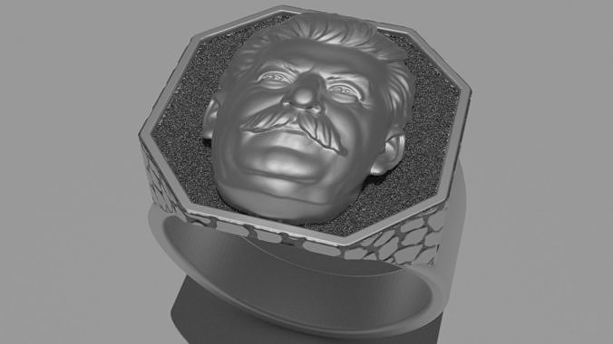 Brutal Joseph Stalin Ring 3D model 3D printable | CGTrader