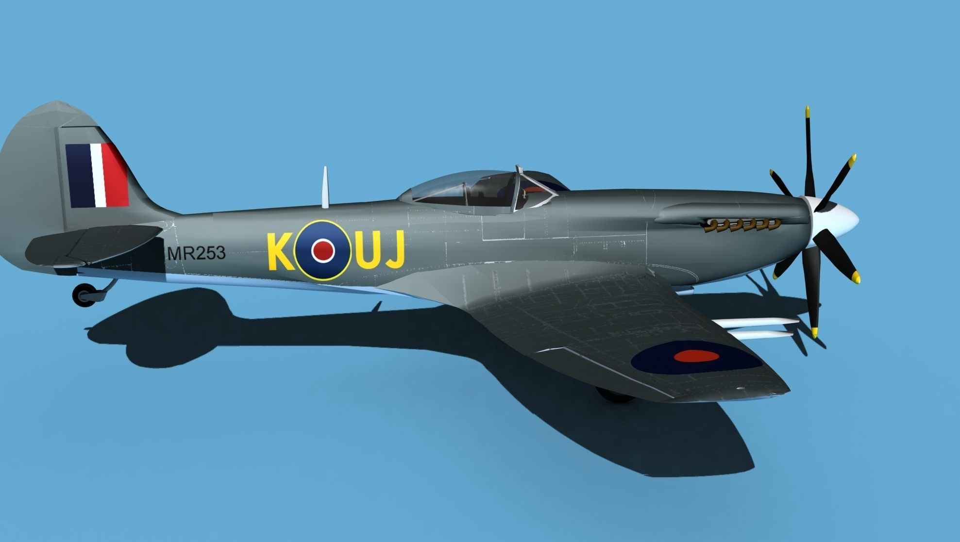 Supermarine Spitfire Mk XXIII V01 RAF 3D model animated rigged | CGTrader