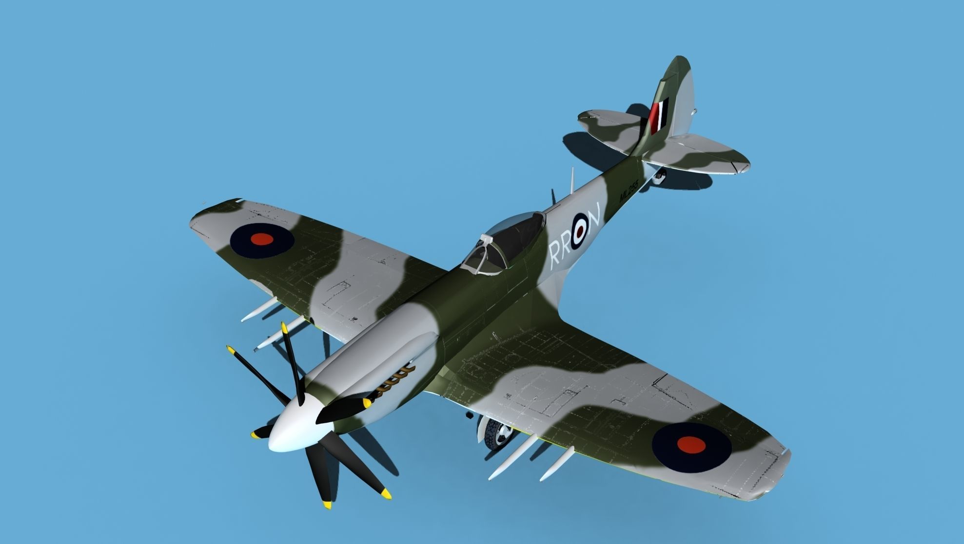 Supermarine Spitfire Mk XXIII V02 RAF 3D model animated rigged | CGTrader