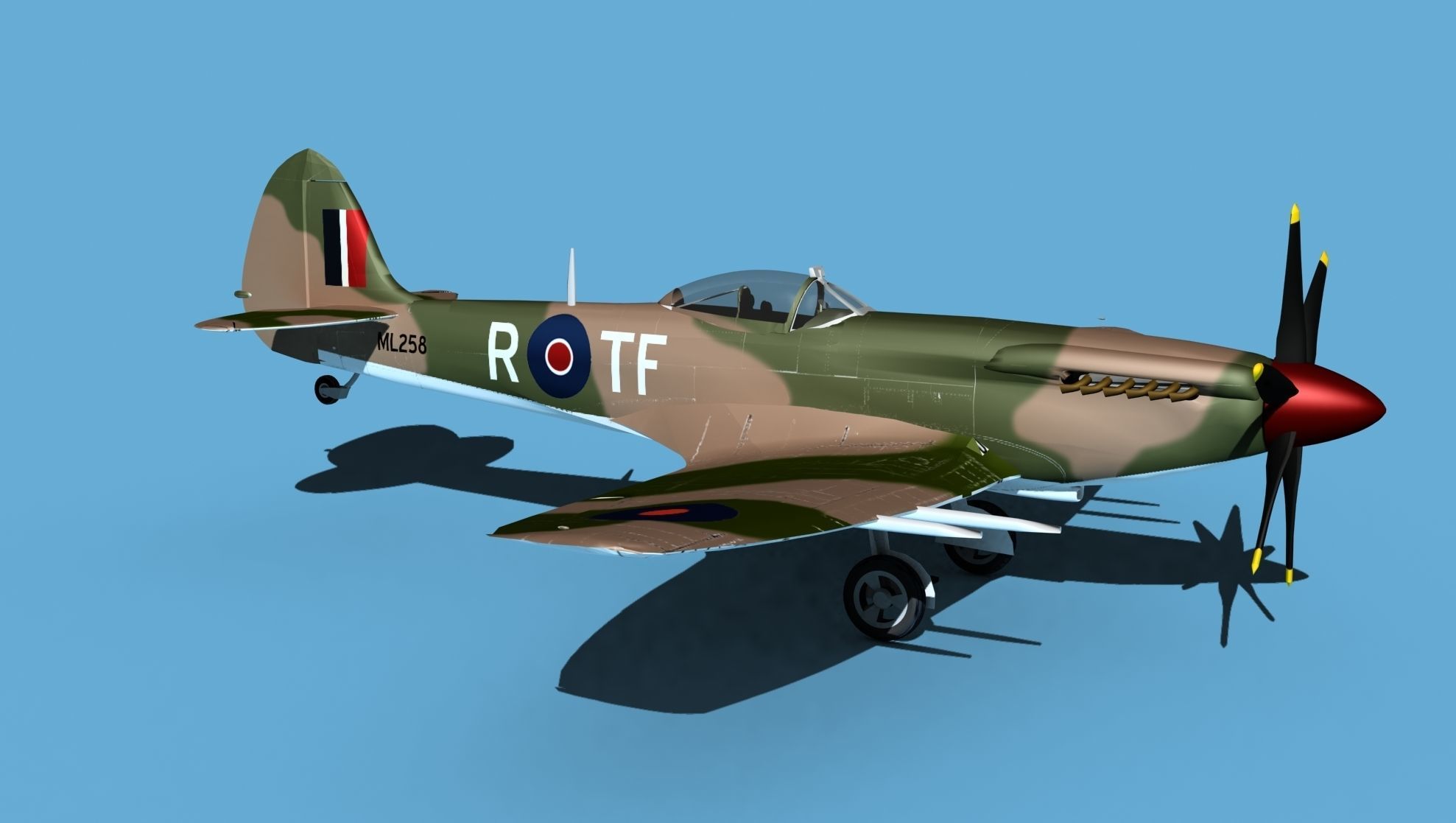 Supermarine Spitfire Mk XXIII V04 3D model animated rigged | CGTrader