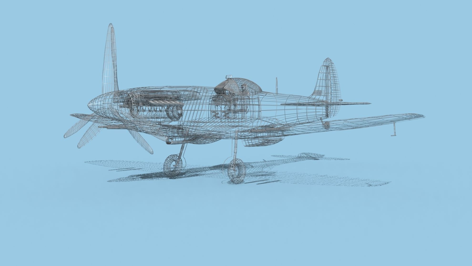 Supermarine Spitfire Mk XXIV V02 3D model animated rigged | CGTrader