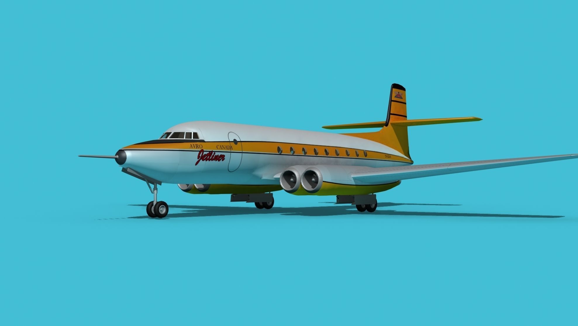 AVRO Canada C-102 Jetliner V01 3D model animated | CGTrader