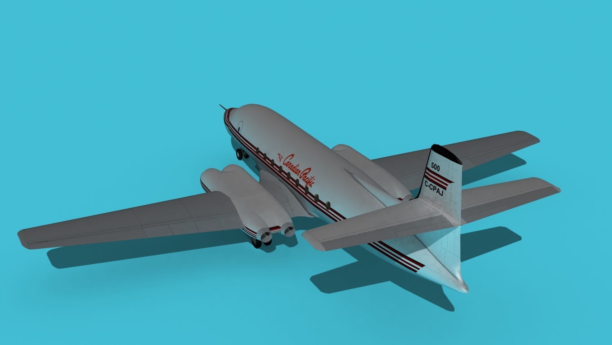 AVRO Canada C-102 Jetliner V04 3D model animated rigged | CGTrader