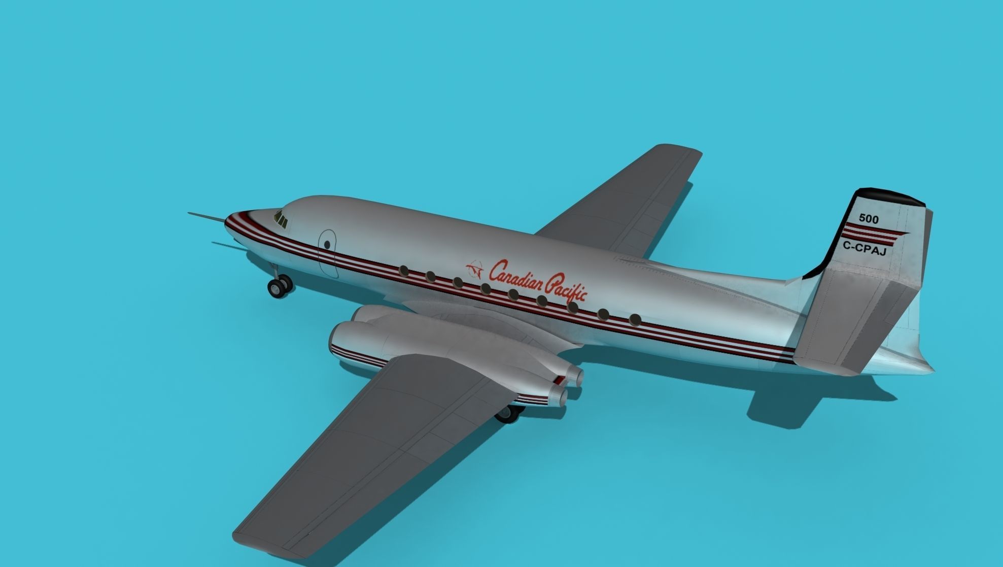 AVRO Canada C-102 Jetliner V04 3D model animated rigged | CGTrader