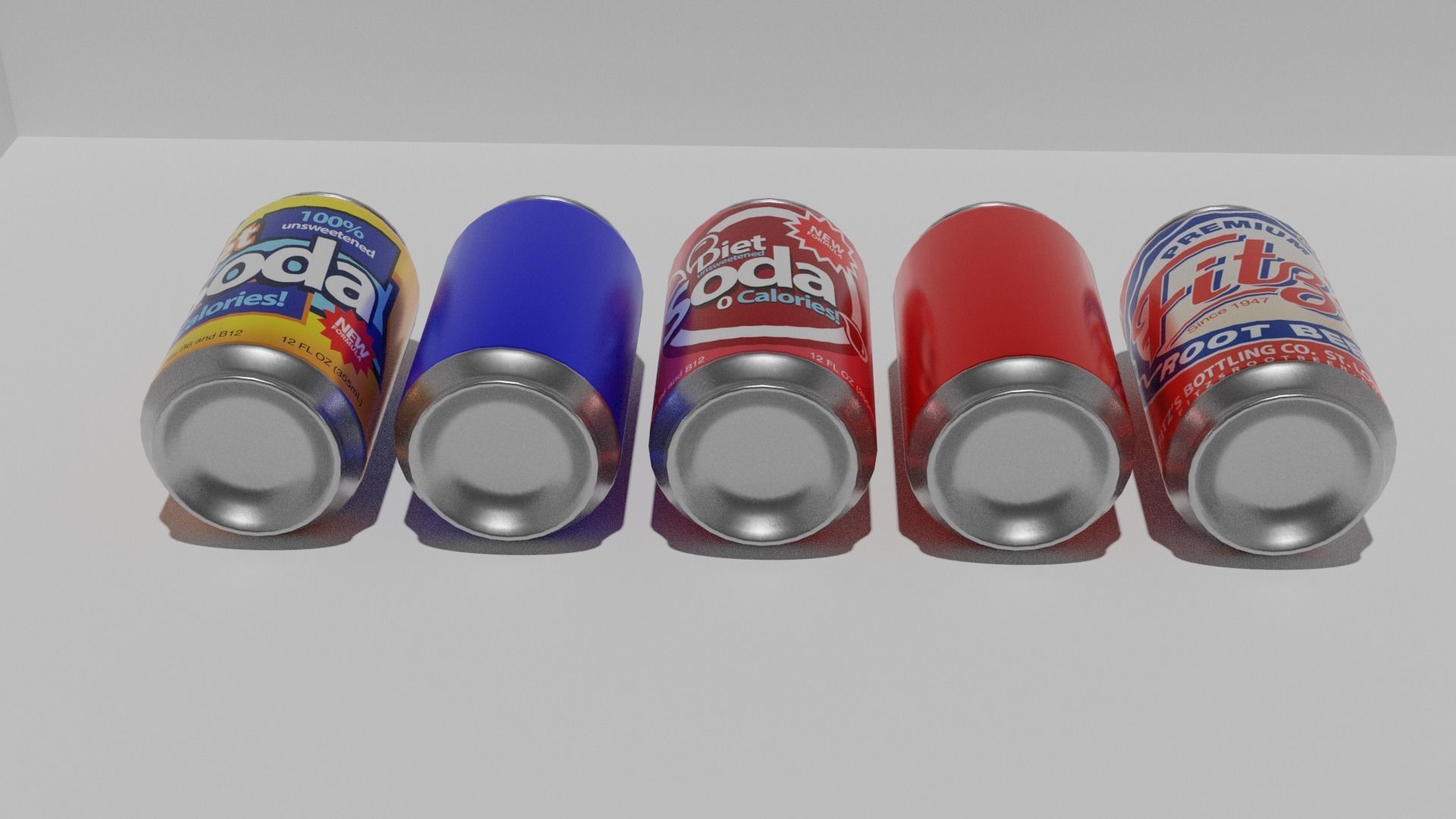 3D model 5 pc Soda Cans VR / AR / low-poly | CGTrader