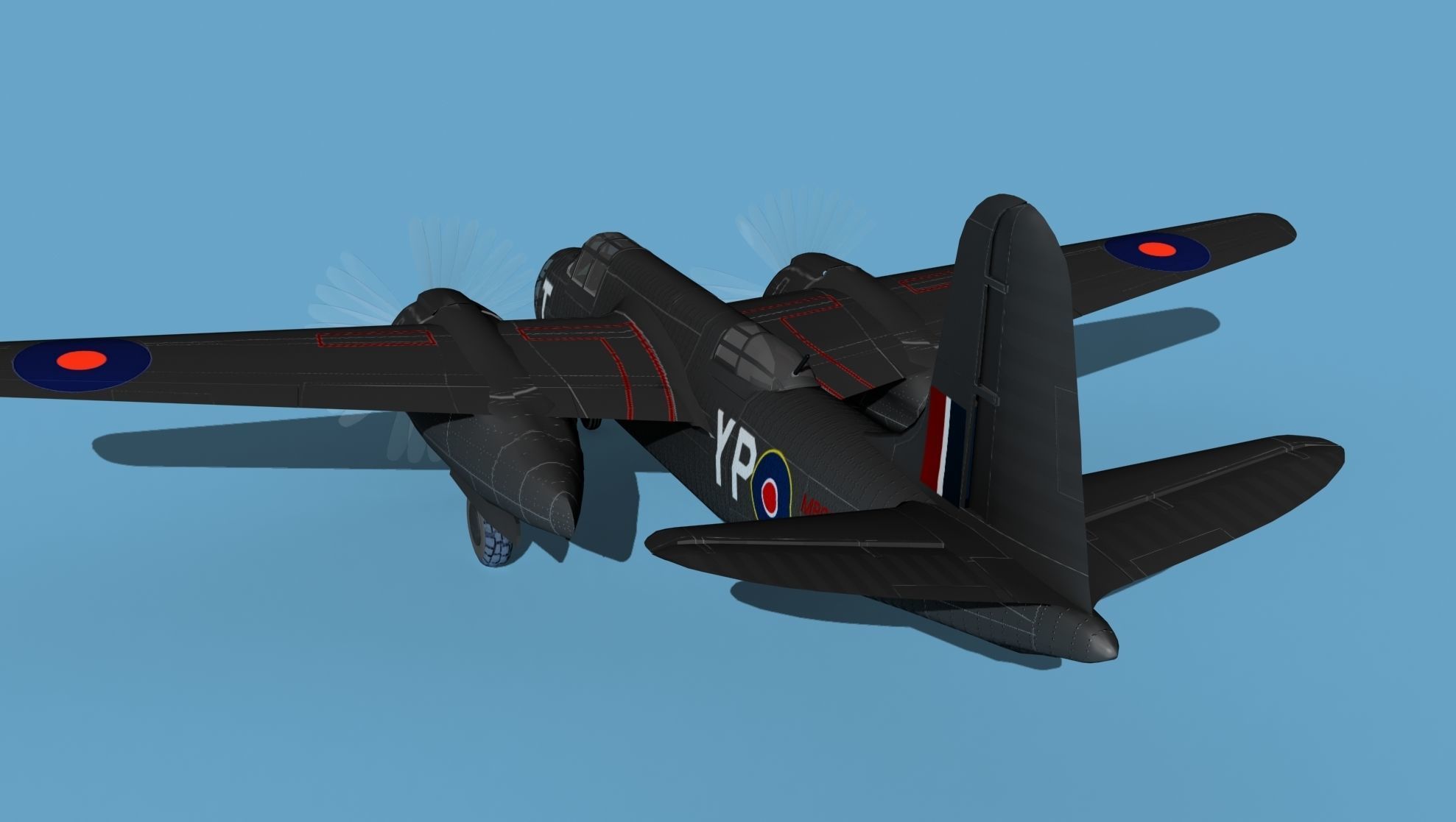 Douglas DB-7 Boston Mk I V02 RAF 3D model animated rigged | CGTrader