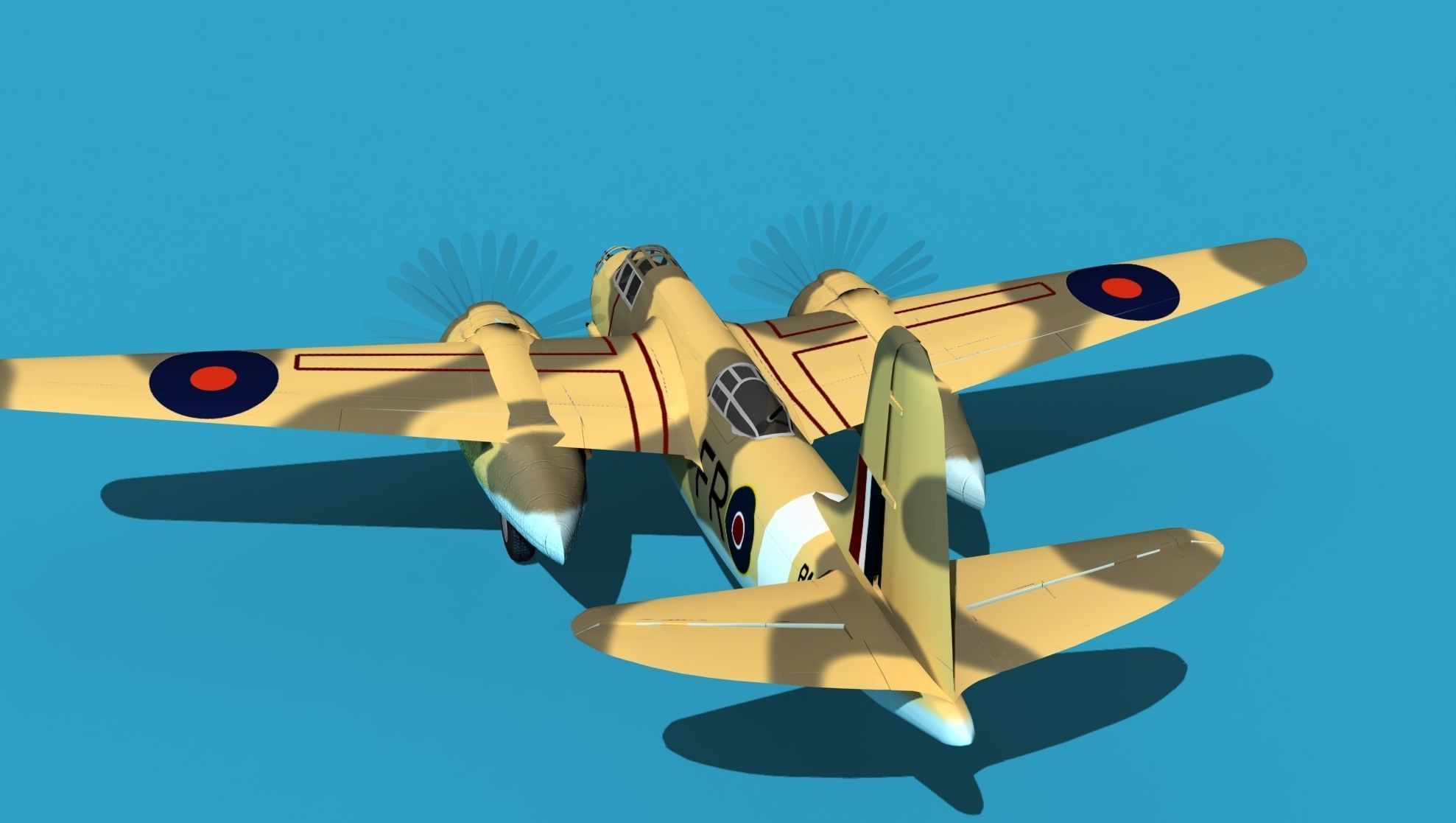 Douglas DB-7 Boston Mk II V02 RAF 3D model animated rigged | CGTrader