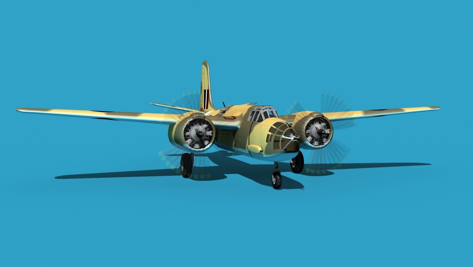 Douglas DB-7 Boston Mk II V02 RAF 3D model animated rigged | CGTrader