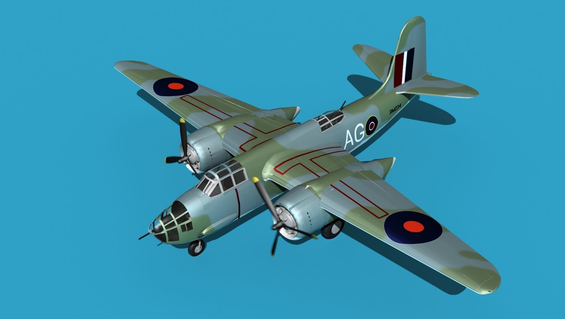 Douglas DB-7 Boston Mk II V03 RAF 3D model animated | CGTrader