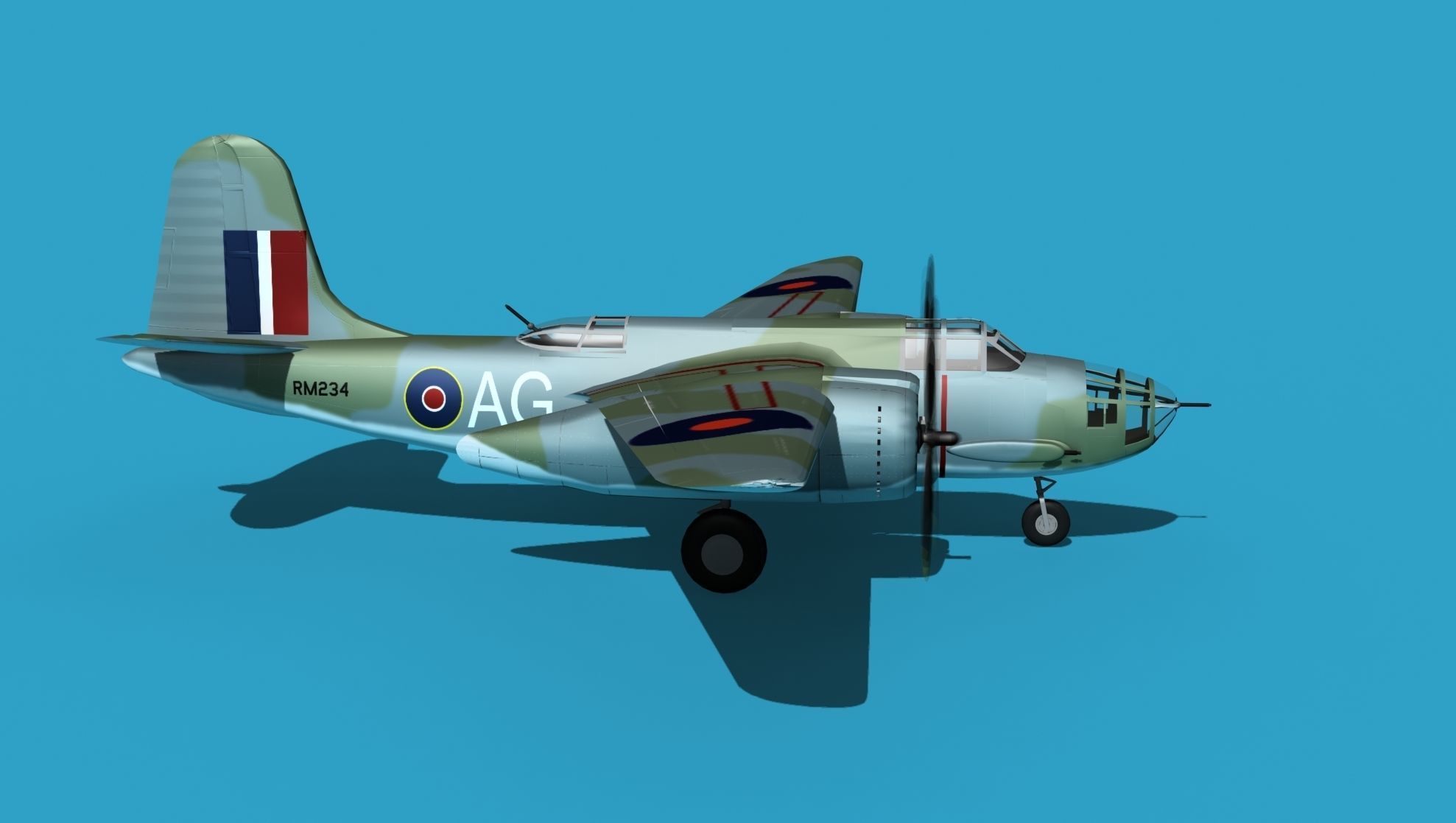 Douglas DB-7 Boston Mk II V03 RAF 3D model animated | CGTrader